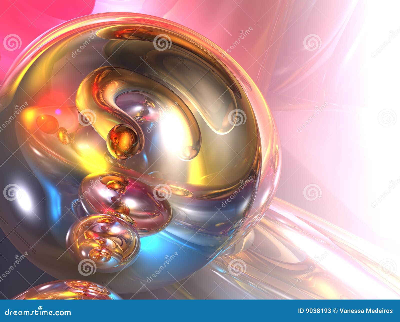 3D Abstract Colorful Shiny Colorful Pink Glossy Stock Illustration ...