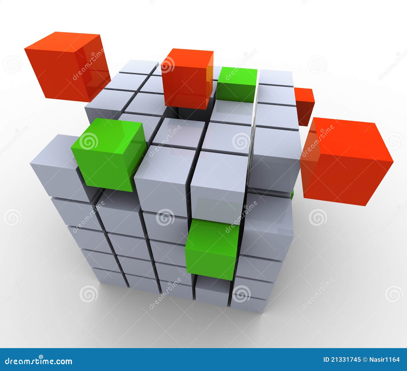 3d abstract cubes stock illustration. Illustration of puzzle - 21331745