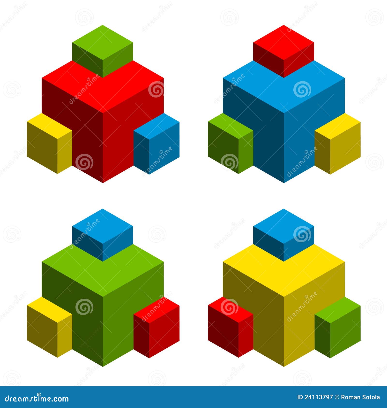 3d abstract cubes stock vector. Illustration of shape - 24113797