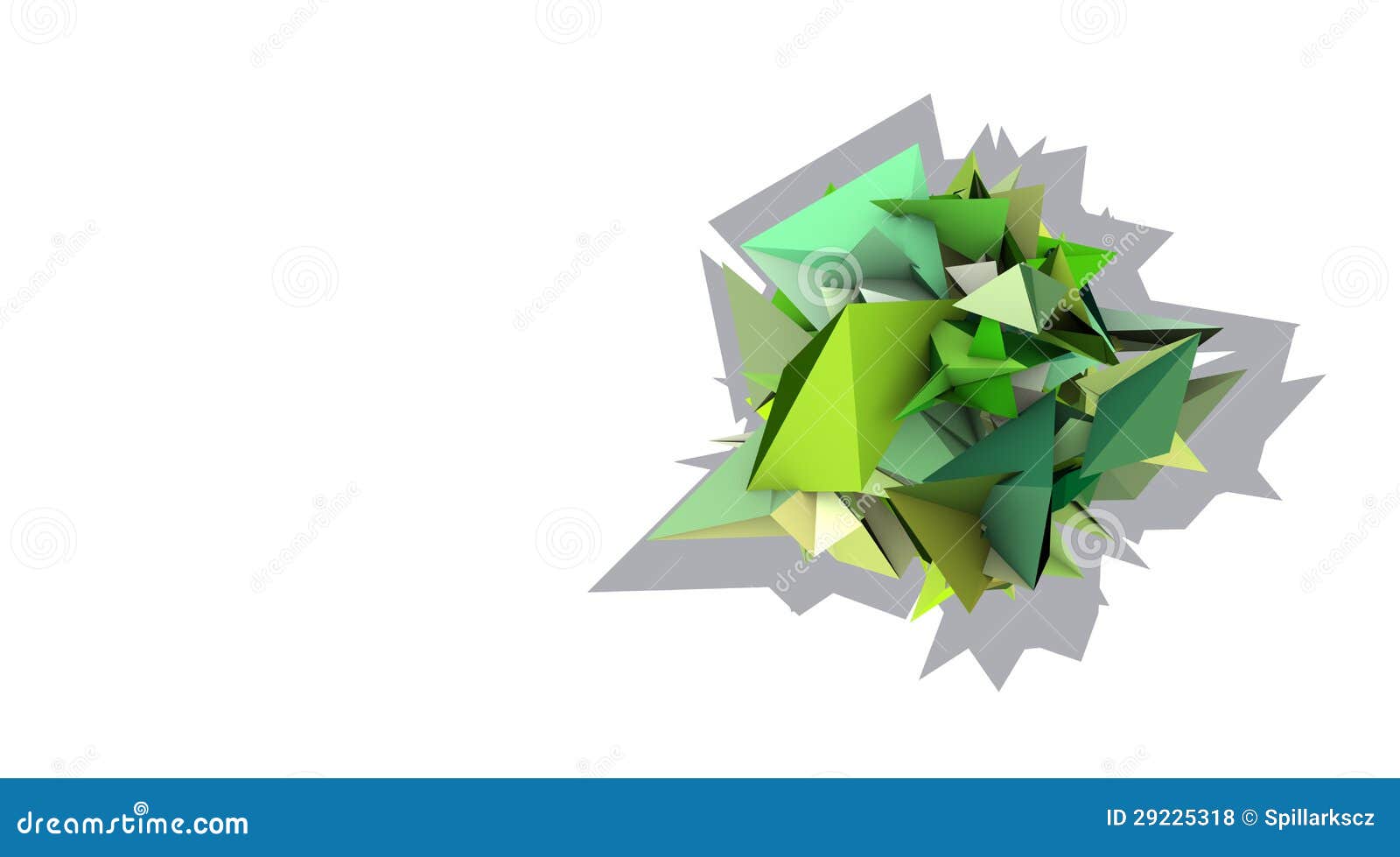 3d Abstract Green Spiked Electric Shape Stock Illustration ...