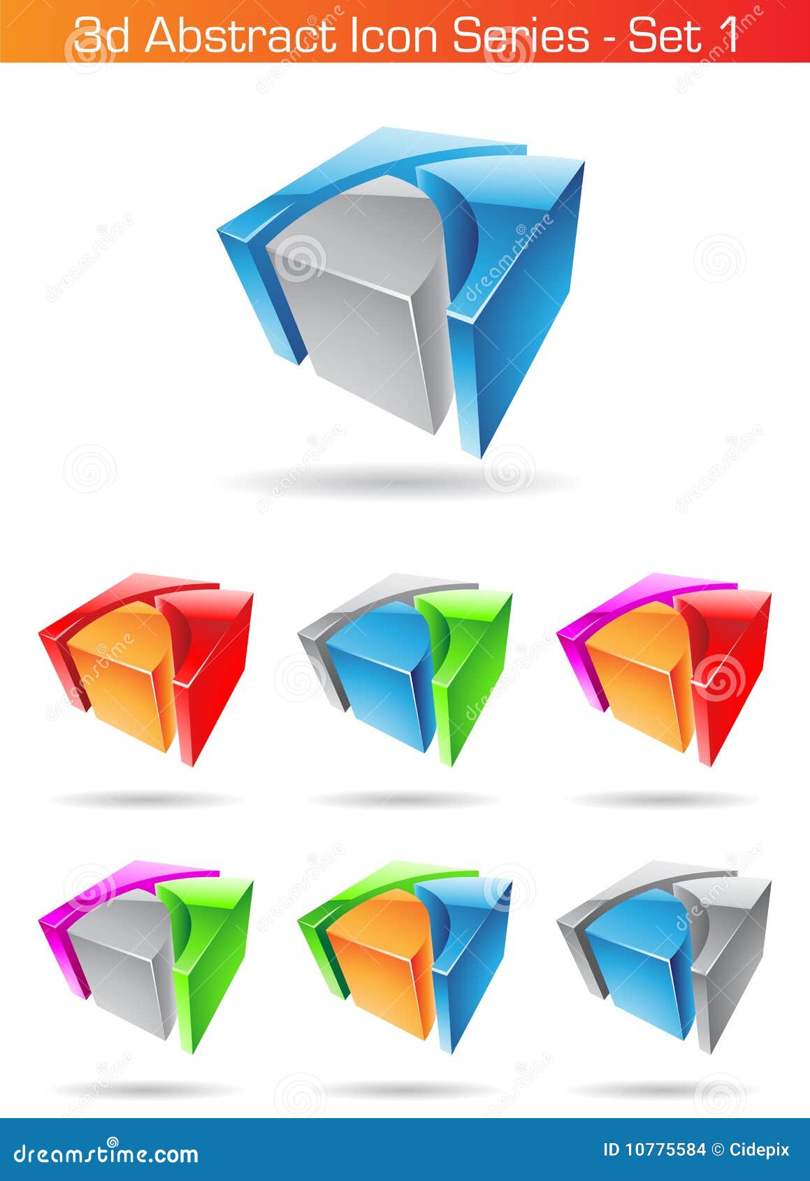 3d Abstract Icon Series - Set 1 Stock Vector - Illustration of abstract ...