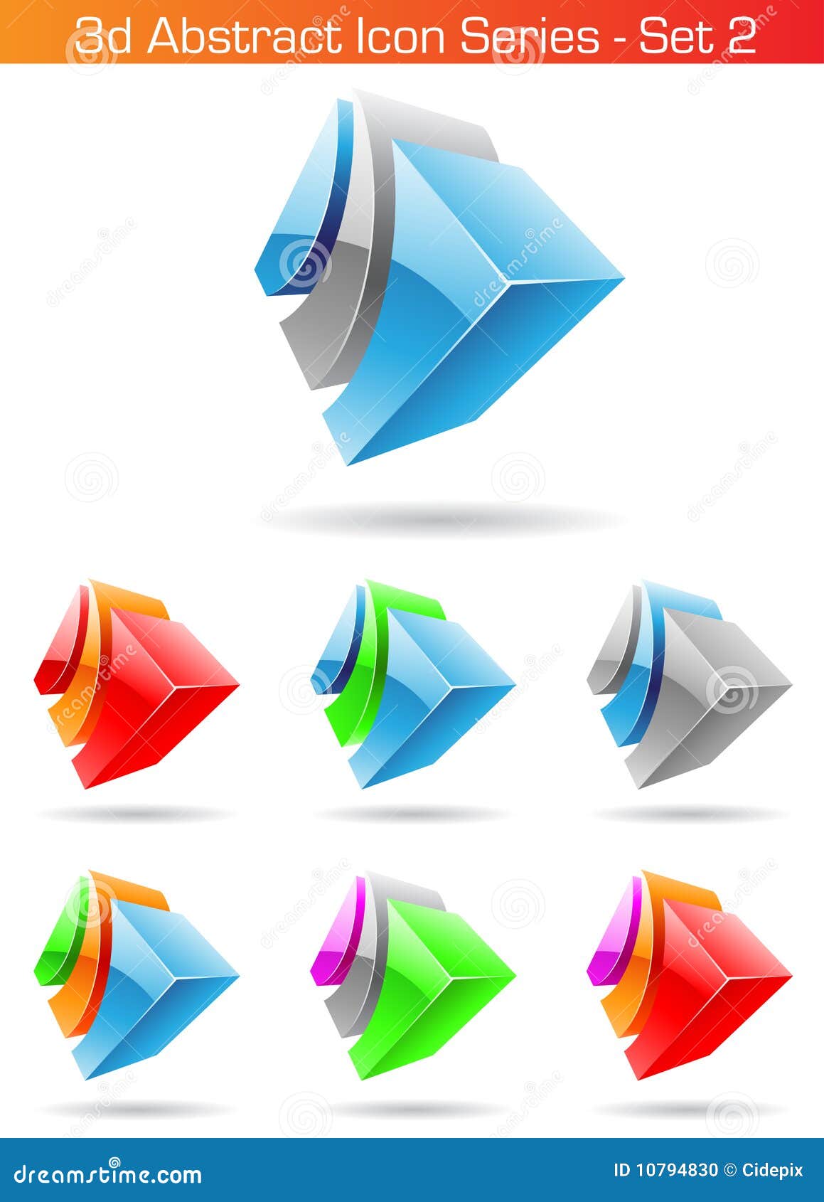 3d Abstract Icon Series - Set 2 Stock Vector - Illustration of green ...