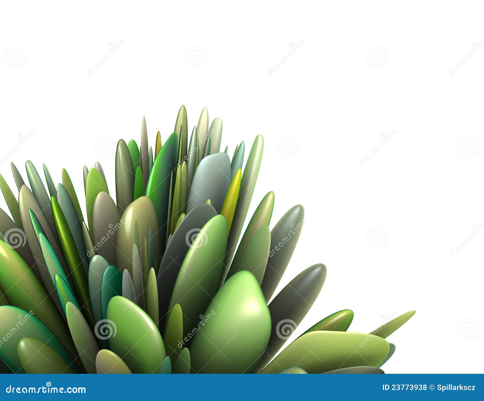 3d Abstract Leaf Pattern in Multiple Green Stock Illustration ...