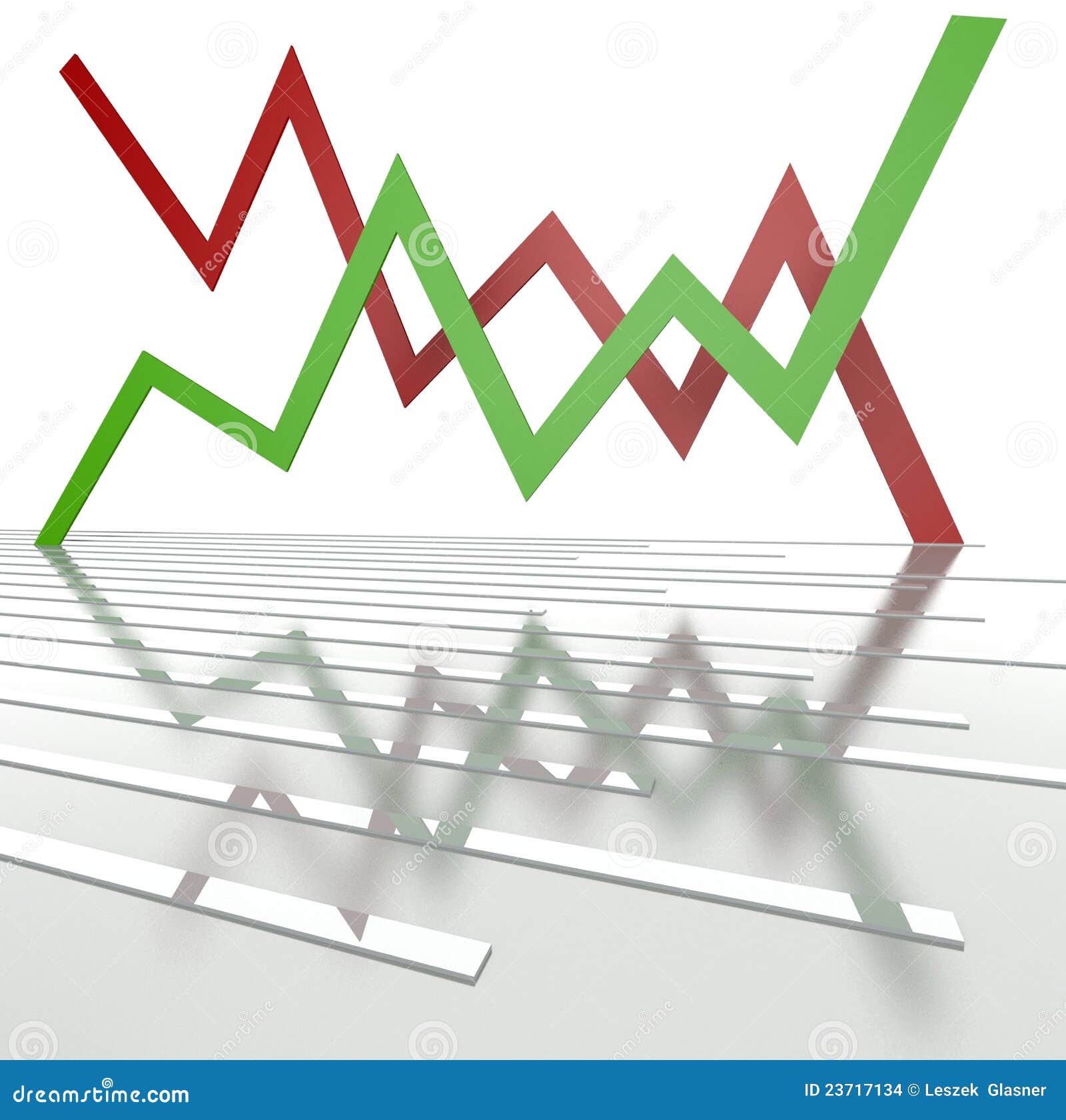 3d Abstract Metallic Line with Graph Stock Illustration - Illustration ...