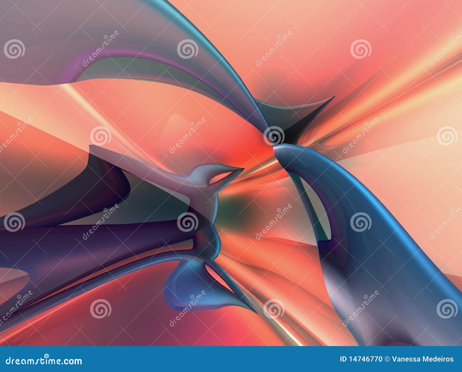 3D Abstract Peach Blue Wallpaper Background Stock Photo - Image: 14746770