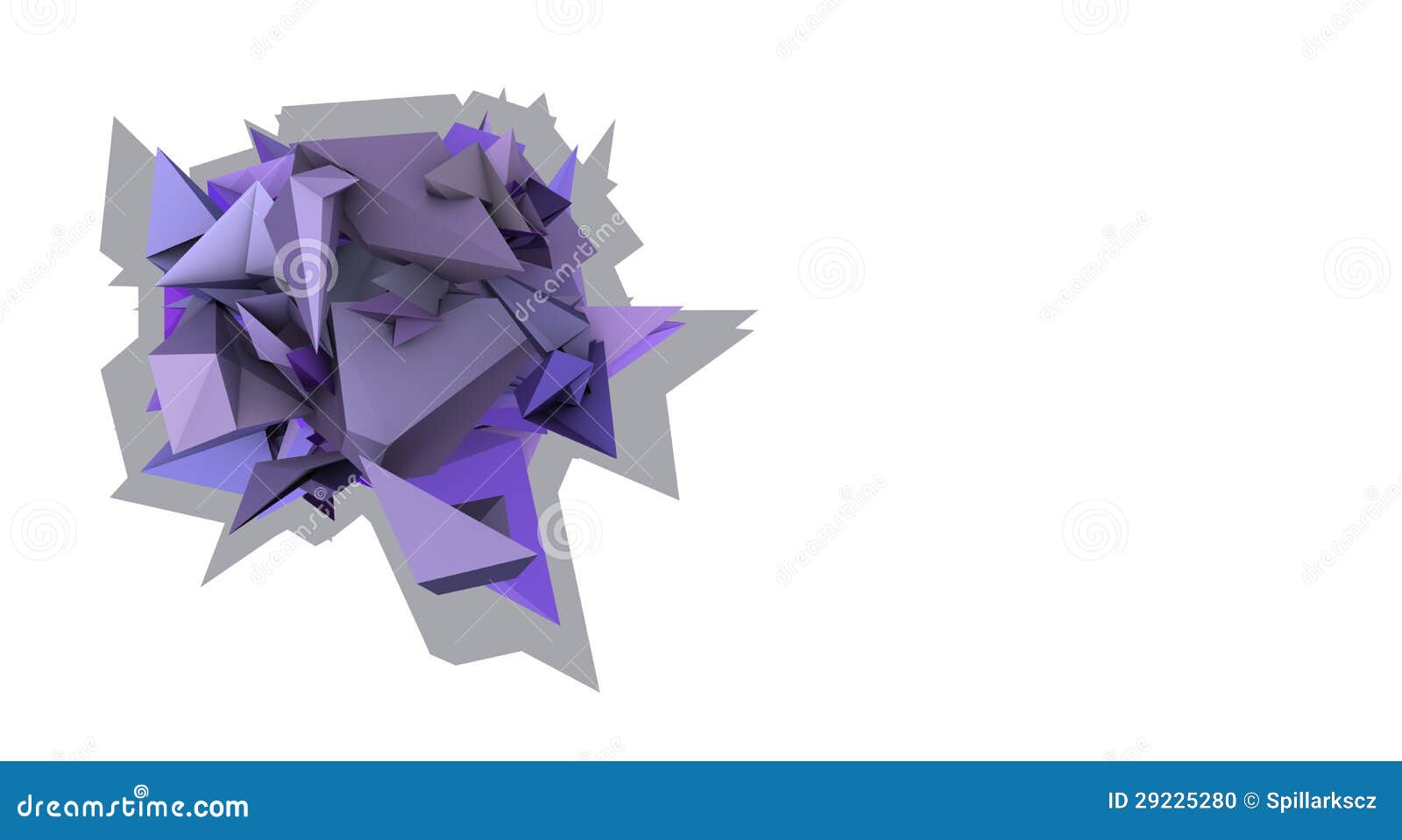 3d Abstract Purple Spiked Electric Shape Stock Illustration ...
