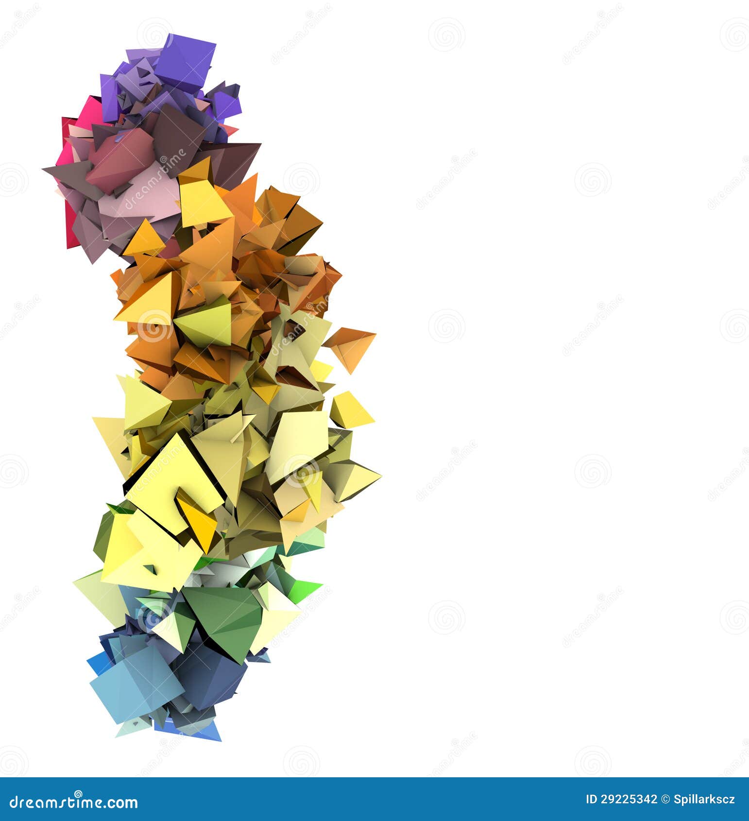 3d Abstract Rainbow Colored Spiked Electric Shape Stock Illustration ...