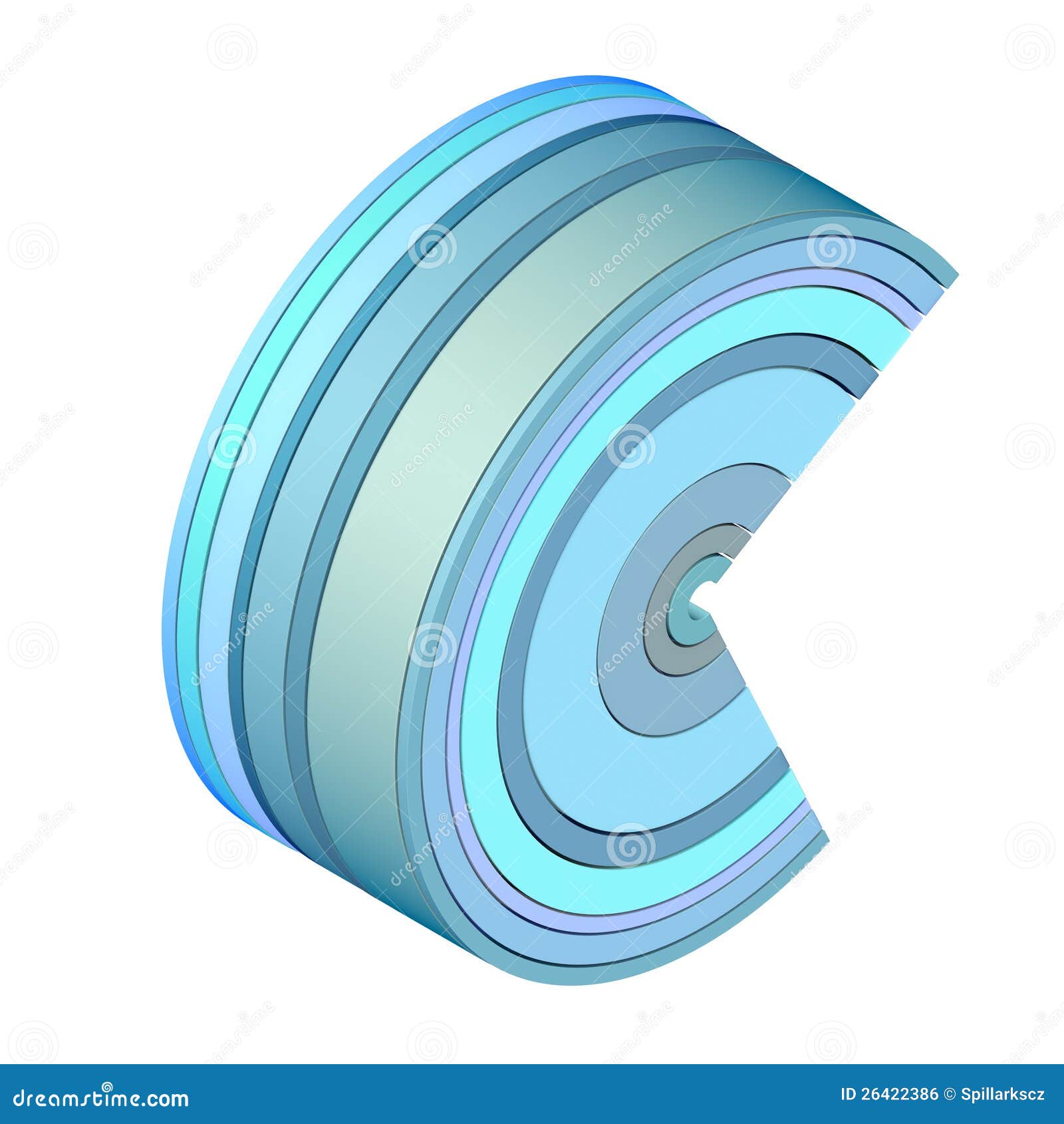 3d Abstract Round Icon Shape in Blue Stock Illustration - Illustration ...