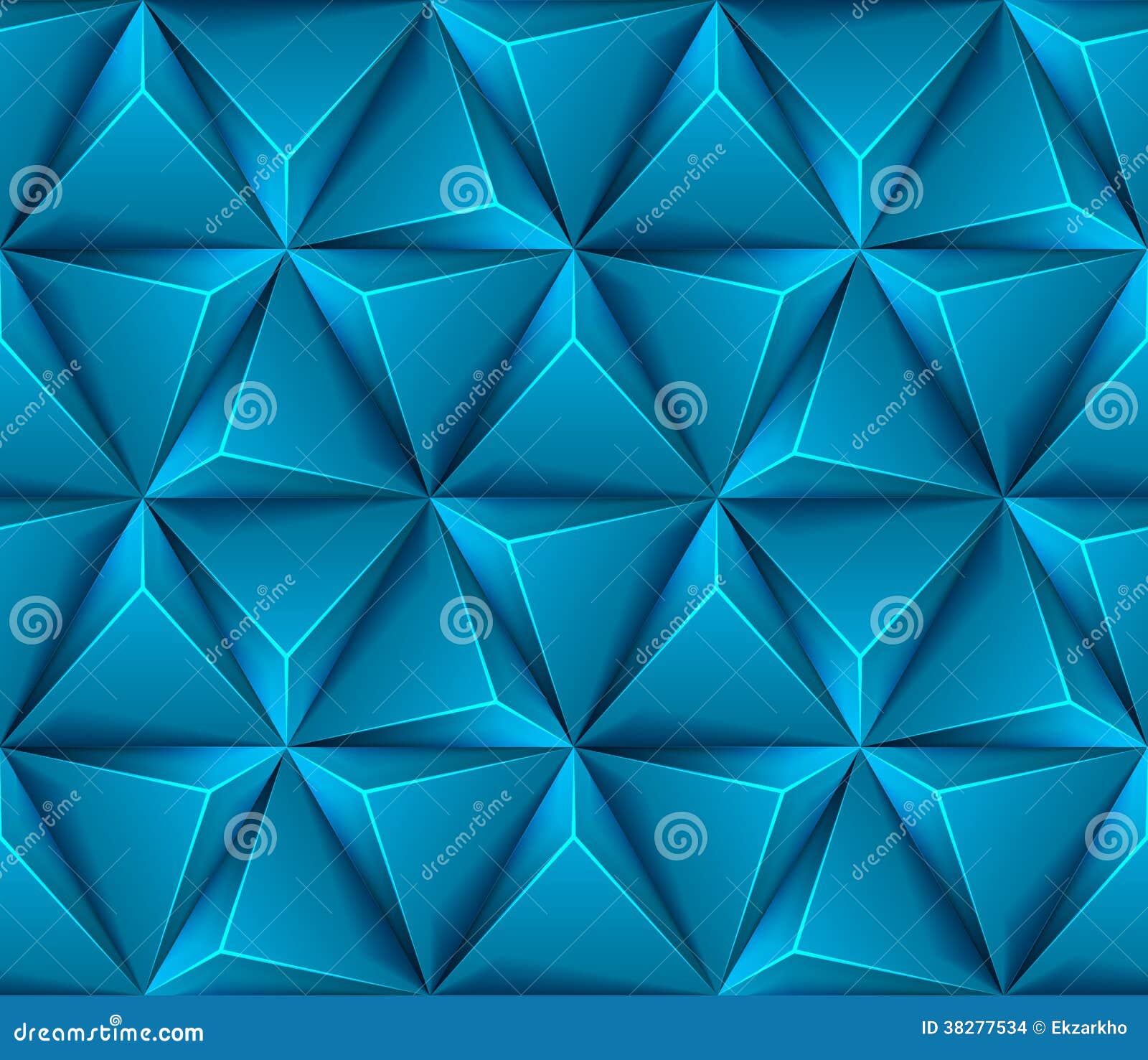 3d Abstract Seamless Background with Blue Triangle Stock Vector ...
