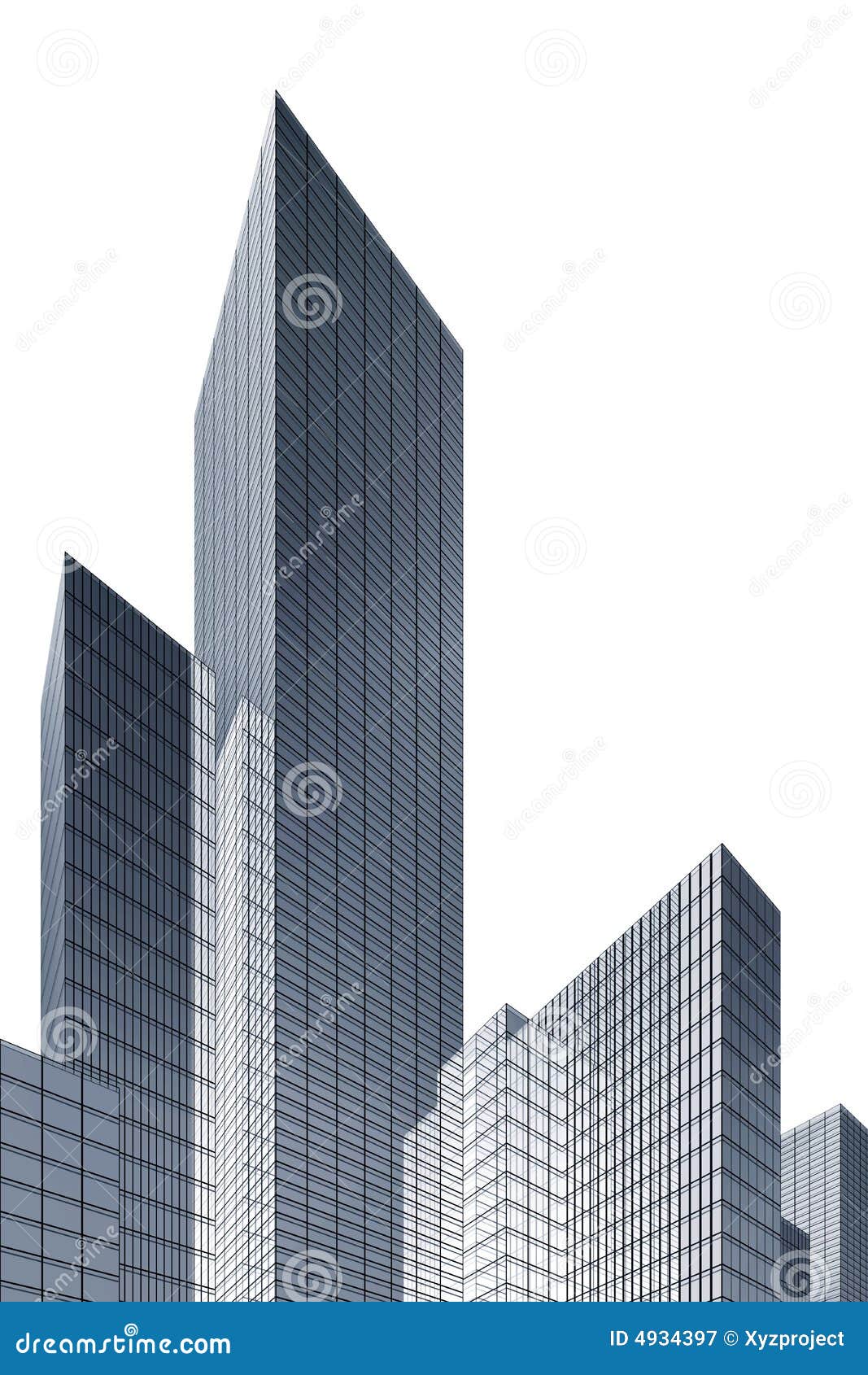 3d abstract skyscrapers stock illustration. Illustration of limit - 4934397