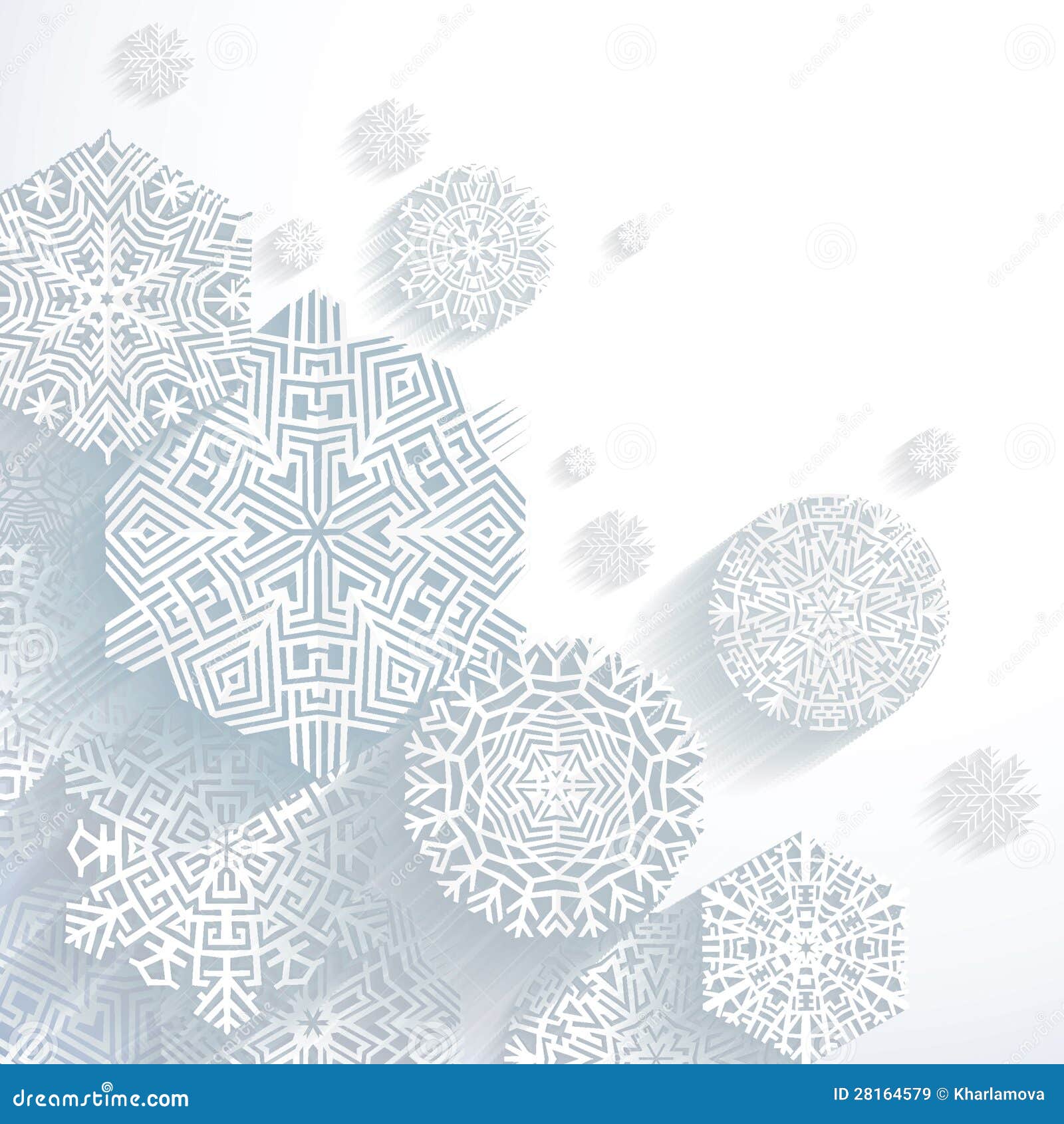 3D Abstract Snowflakes stock vector. Illustration of office - 28164579