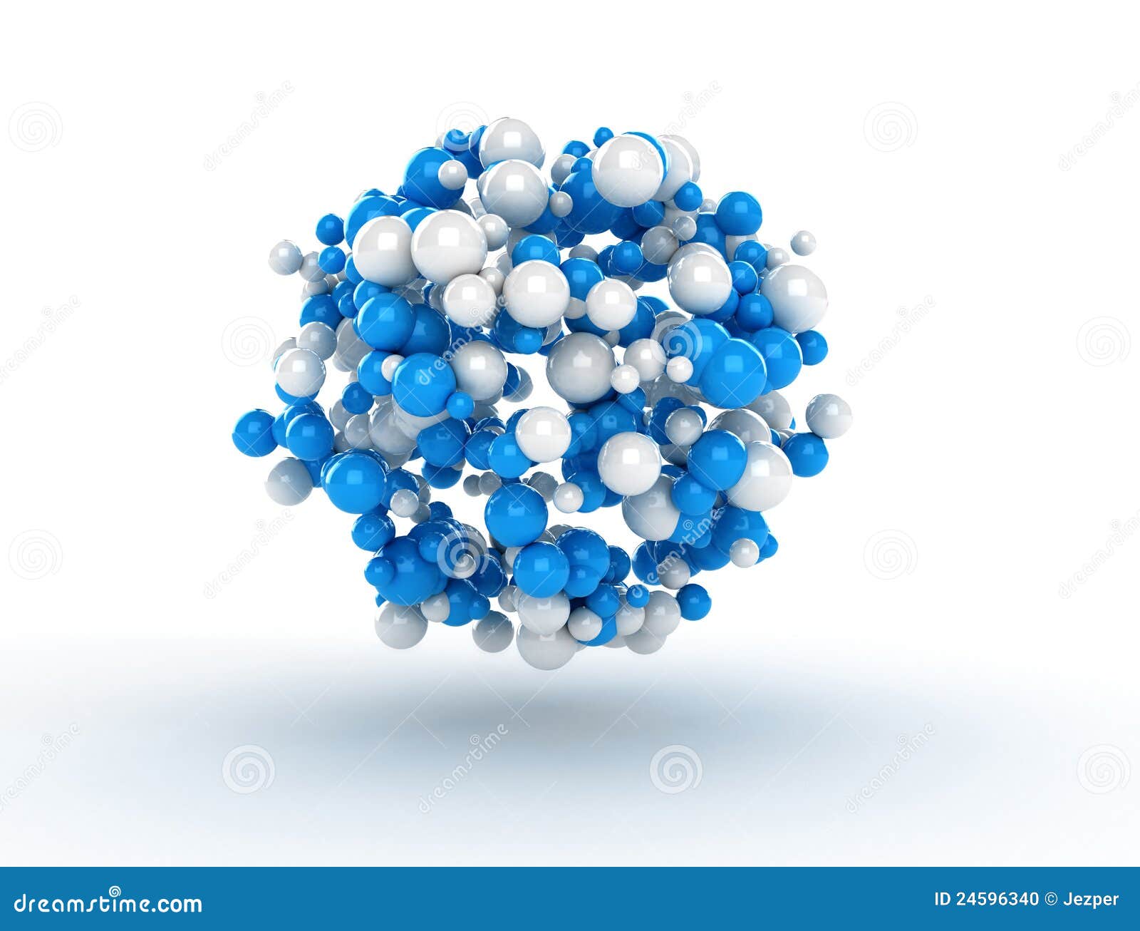 3d Abstract Spheres Molecules Stock Illustration - Illustration of ...