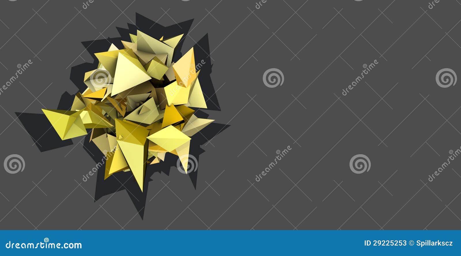 3d Abstract Yellow Spiked Electric Shape Stock Illustration ...