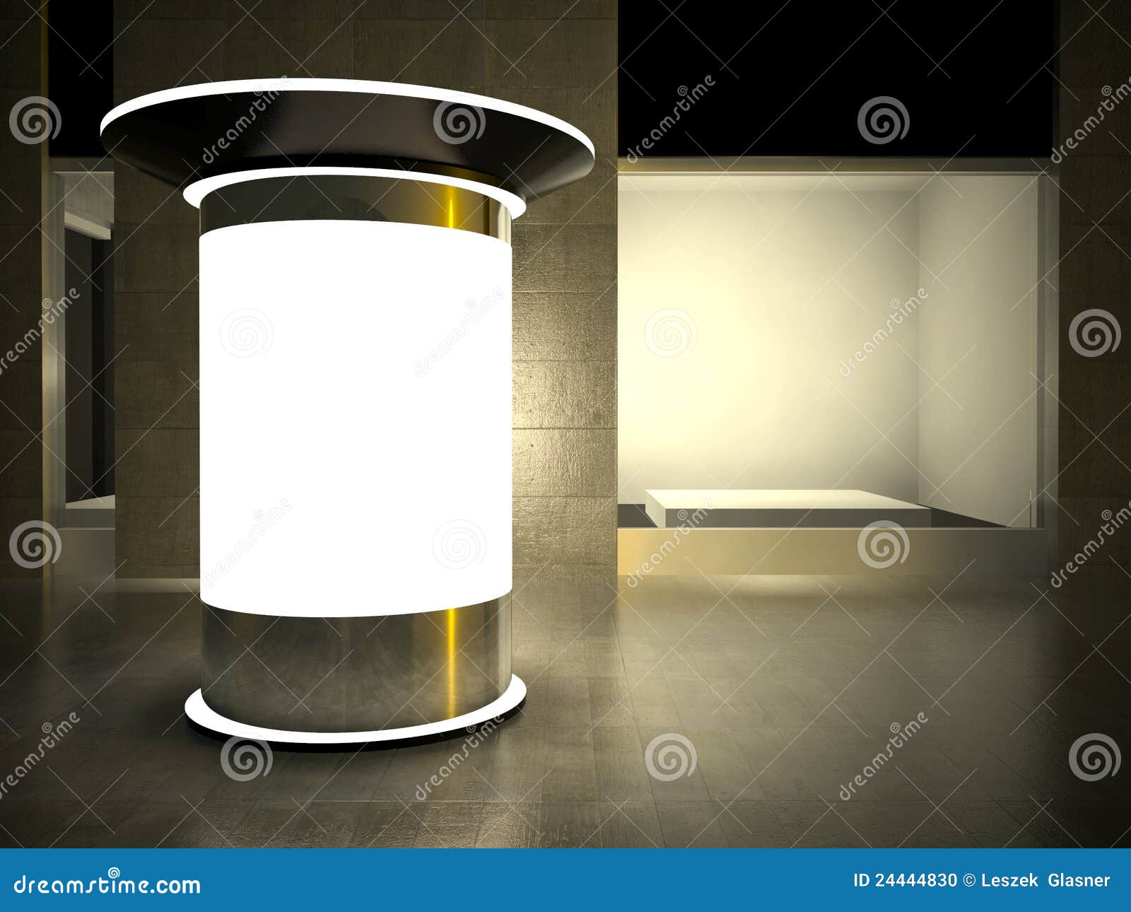 Square Column Glass Showcase