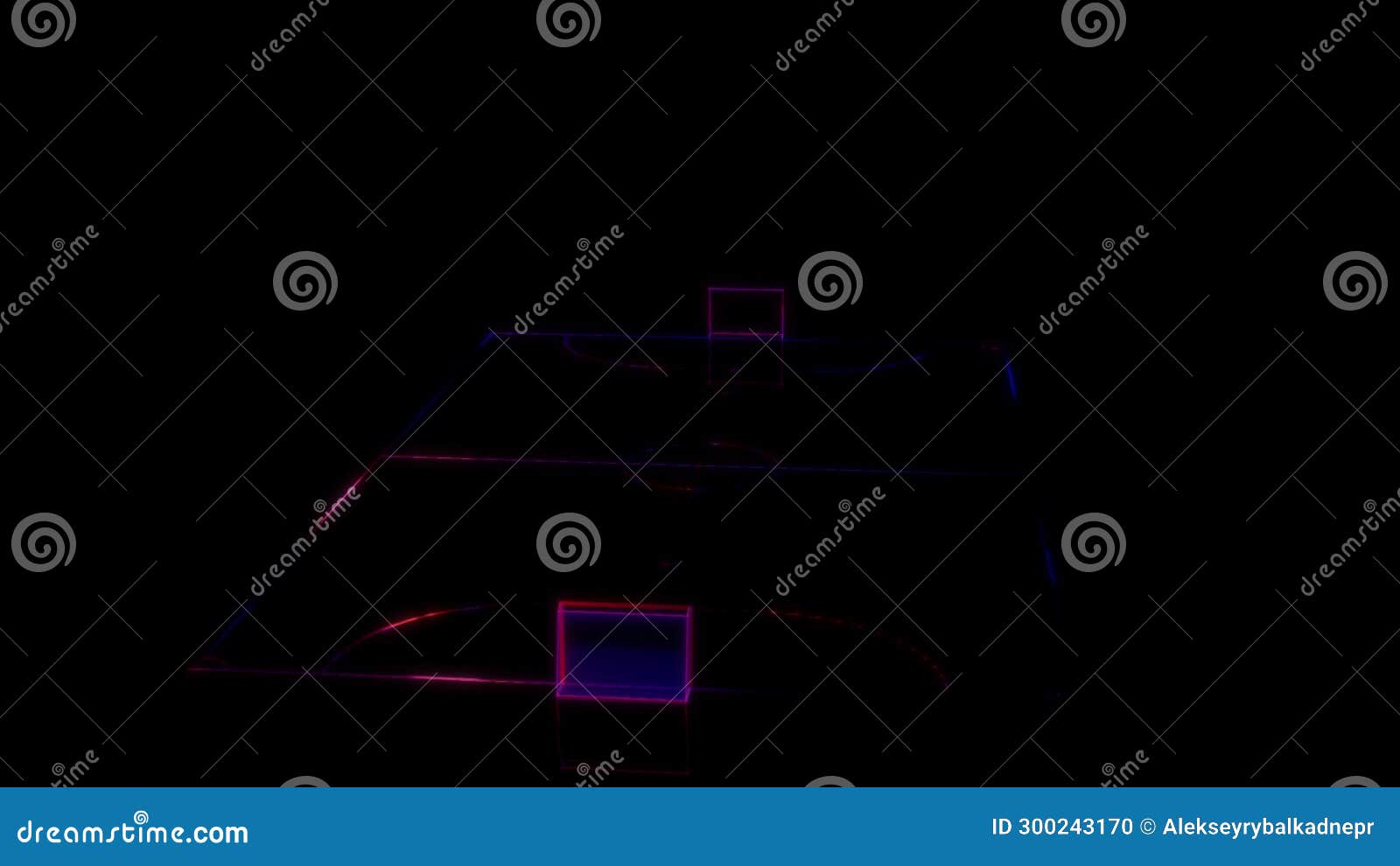 3D Animation Rendering, Mini Football Field Model on a Black Background ...