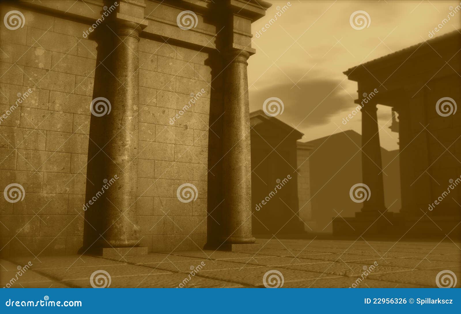 3d Architecture Roman Monument Render Stock Illustration - Illustration ...