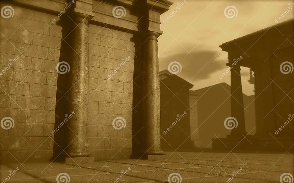 3d Architecture Roman Monument Render Stock Illustration - Illustration ...