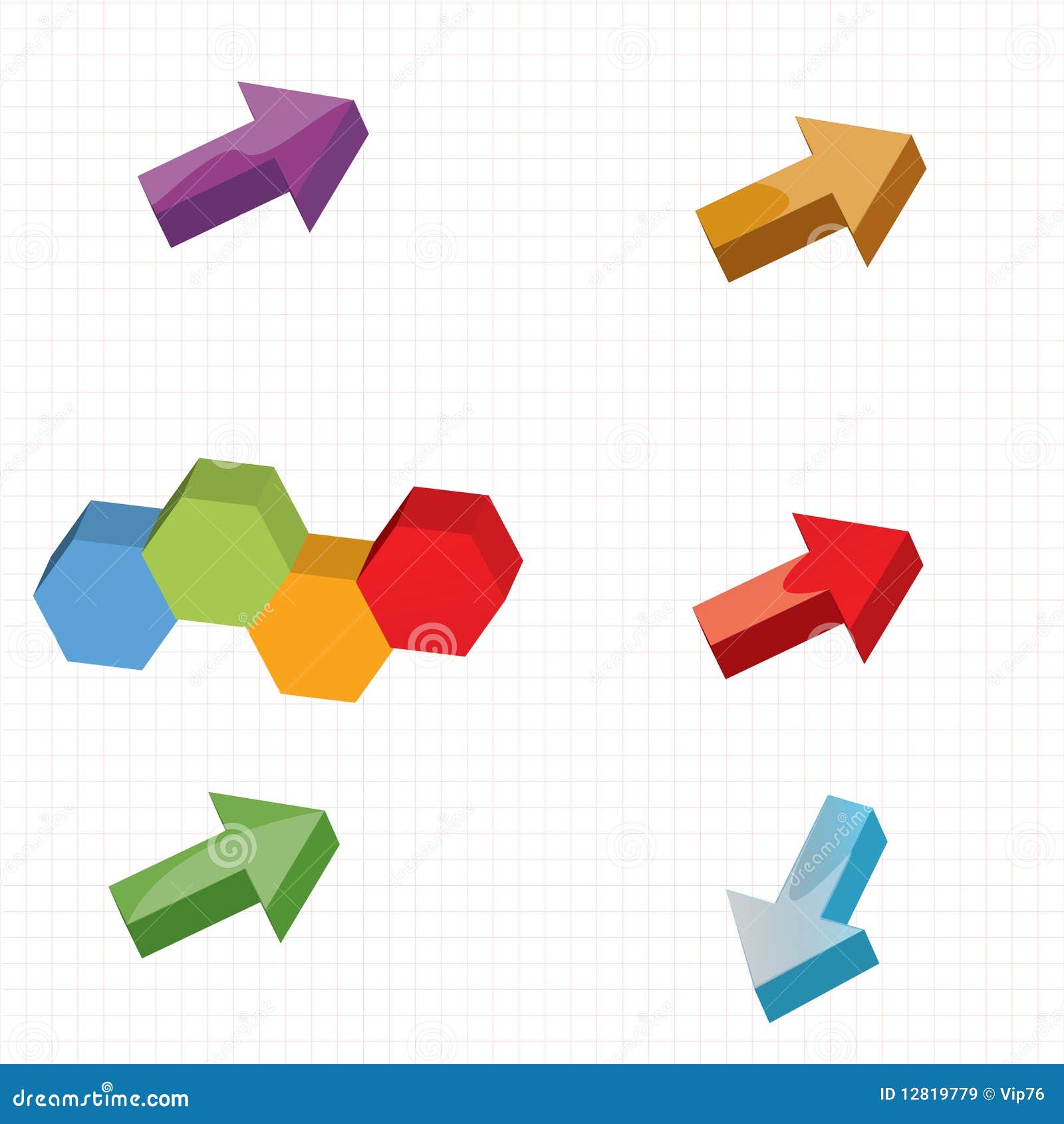 3d arrow stock vector. Illustration of abstract, button - 12819779