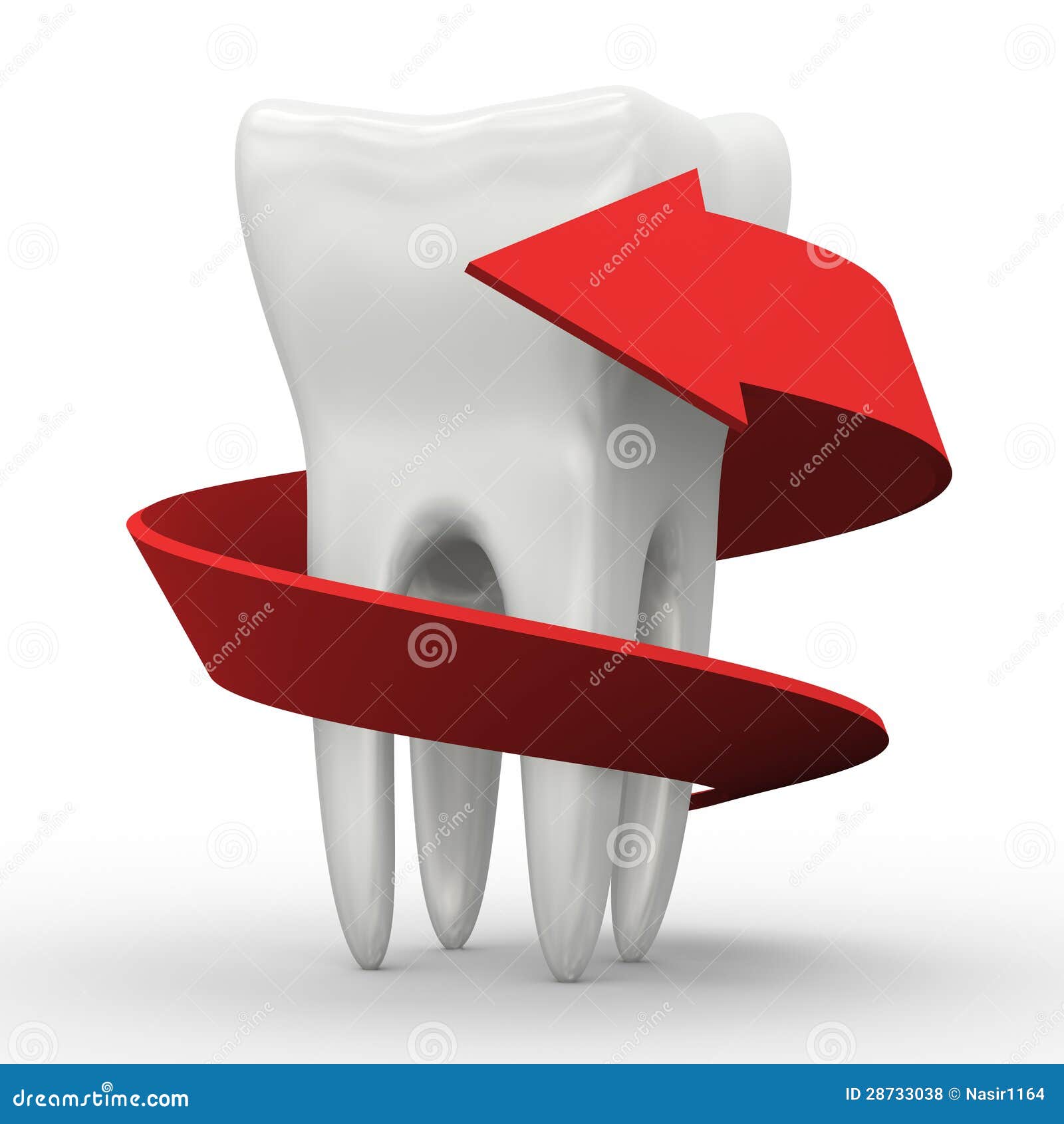 3d Arrow Around White Tooth Stock Illustration - Illustration of ...