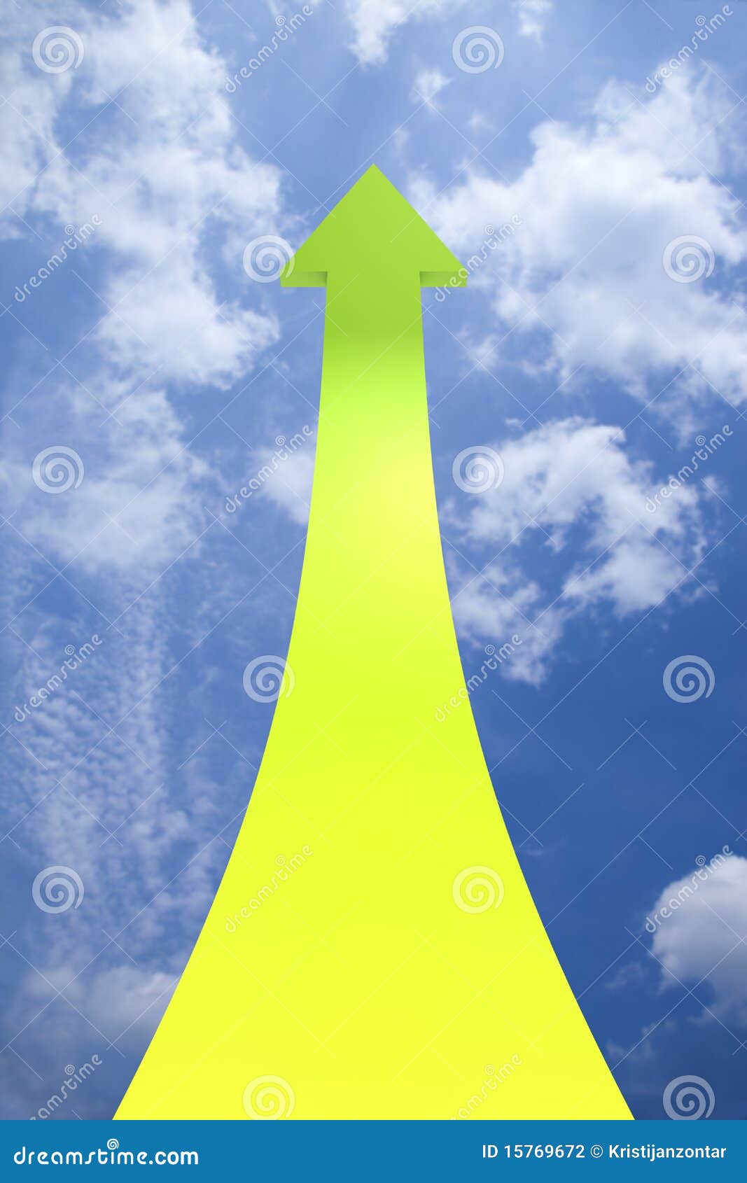 3D arrow going up stock illustration. Illustration of figure - 15769672