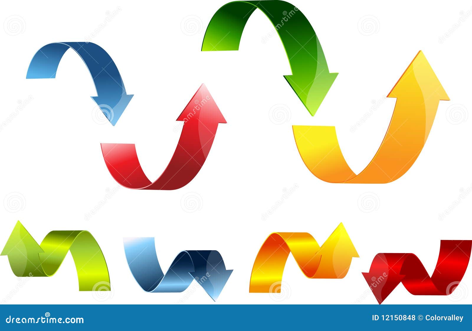 3D arrow set colorful stock vector. Illustration of pushing - 12150848