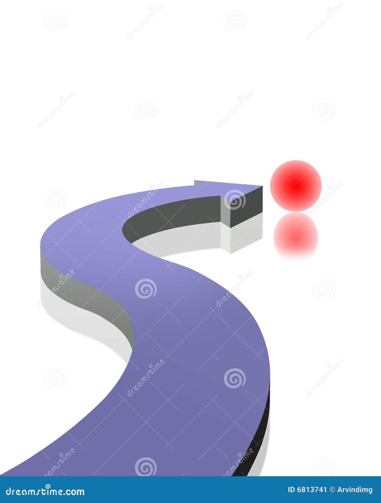 3D arrow and sphere stock illustration. Illustration of achive - 6813741