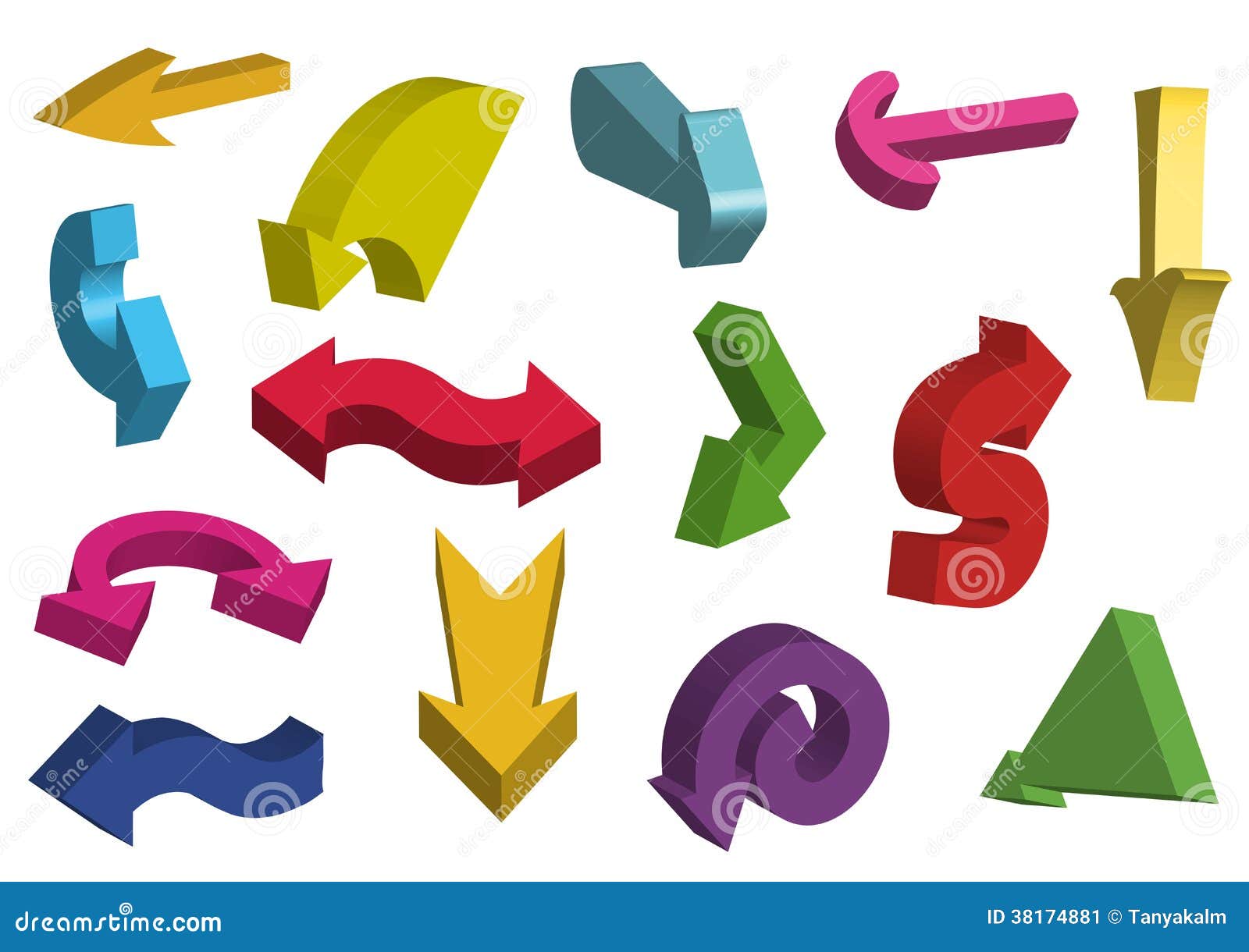 3D arrows stock vector. Illustration of motion, return - 38174881