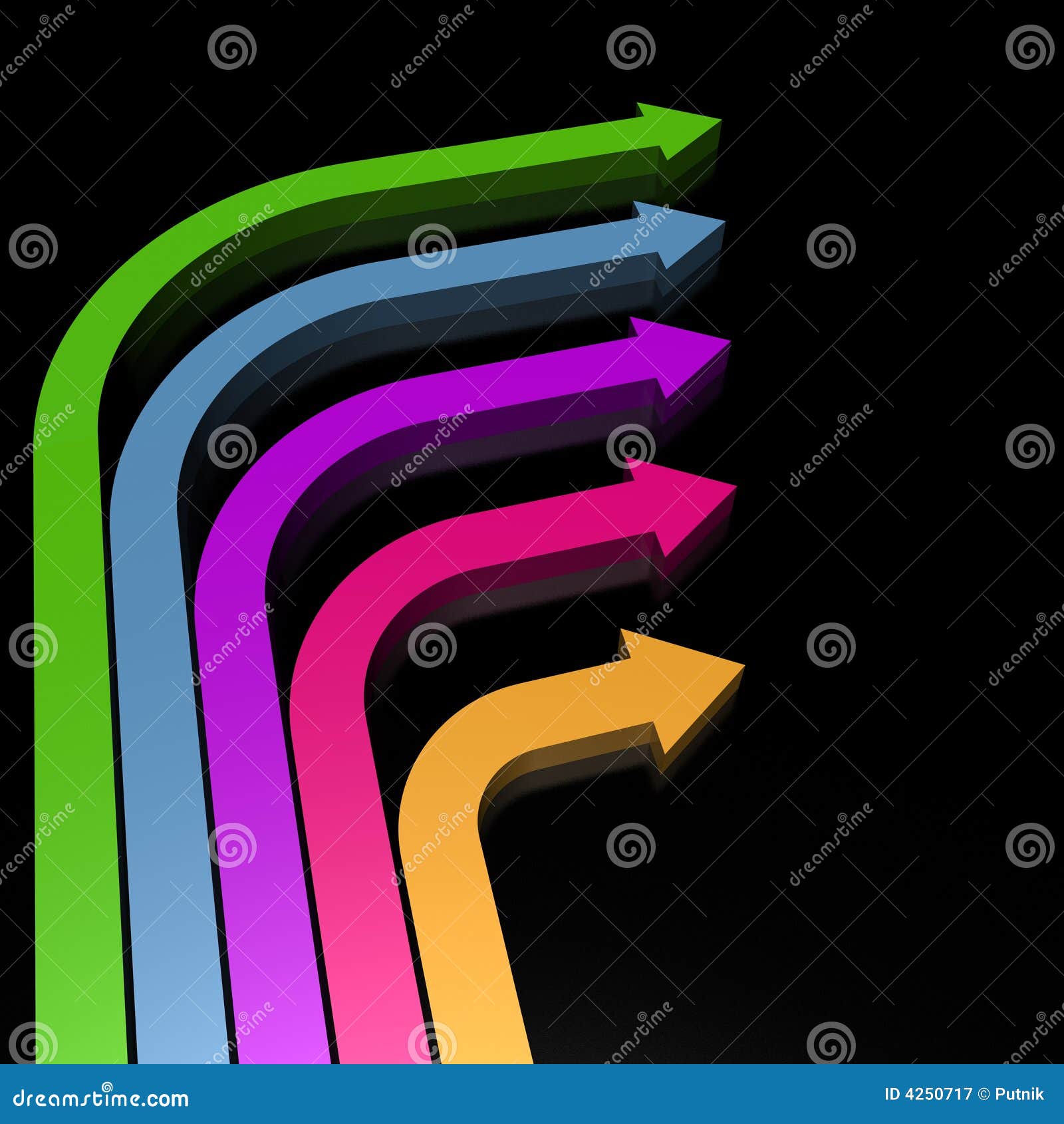 3D arrows stock illustration. Illustration of business - 4250717