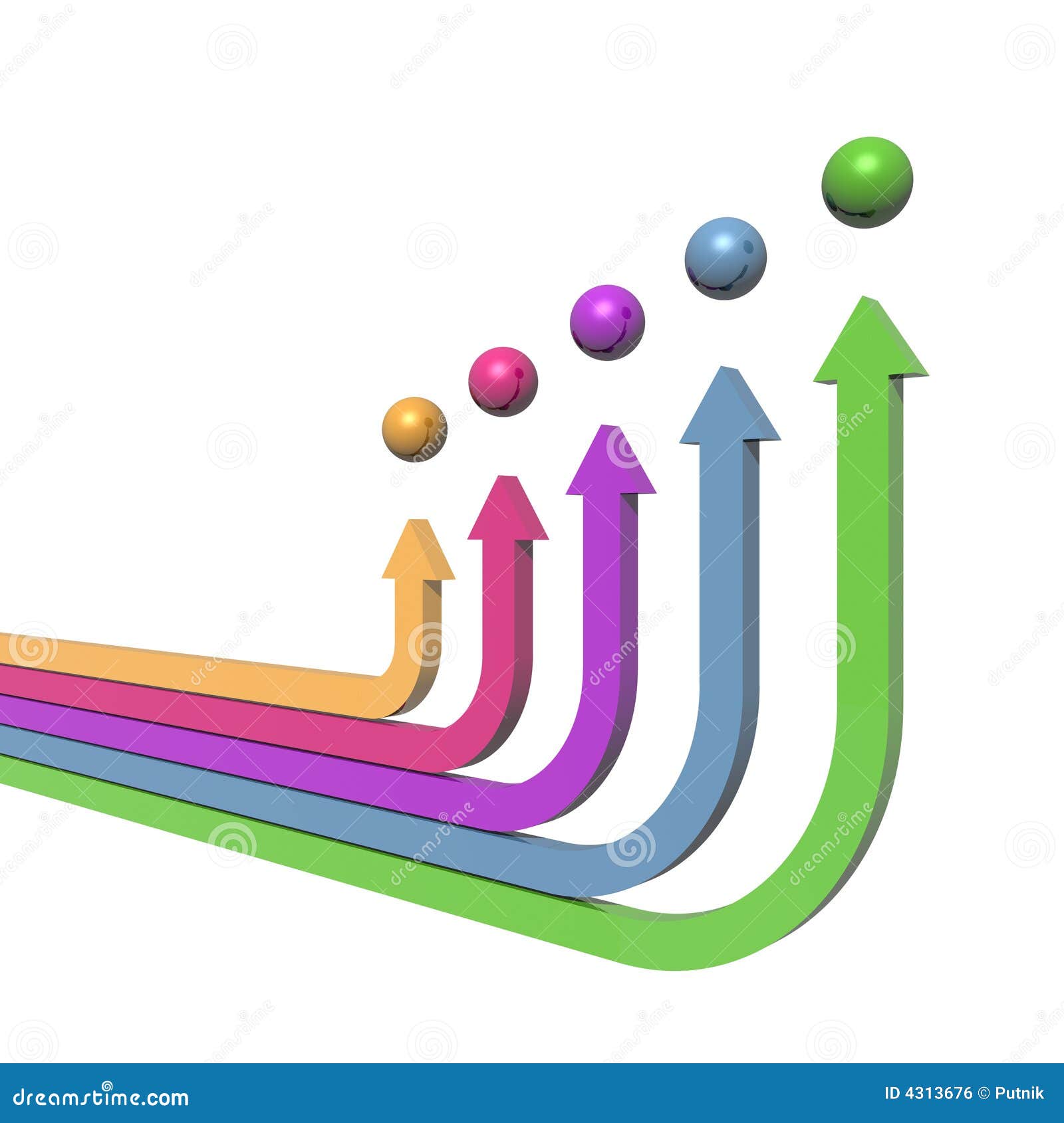 3D arrows stock illustration. Illustration of design, isolated - 4313676