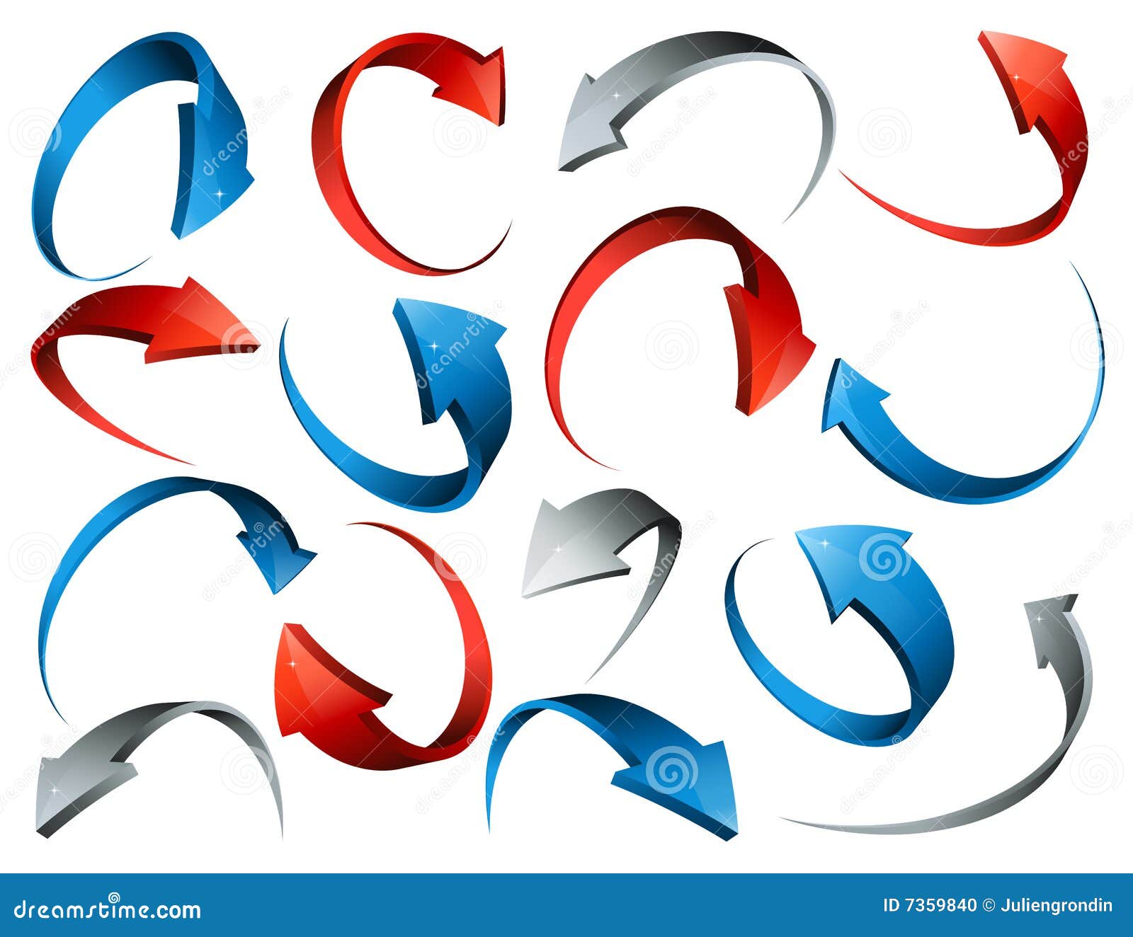 3D arrows stock vector. Illustration of link, pushing - 7359840