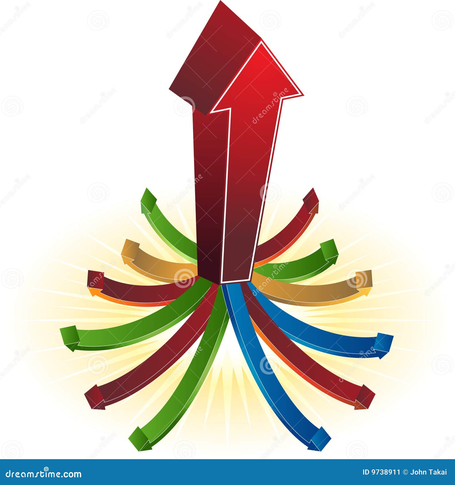 3D Arrows stock vector. Illustration of blue, arrows, clipart - 9738911