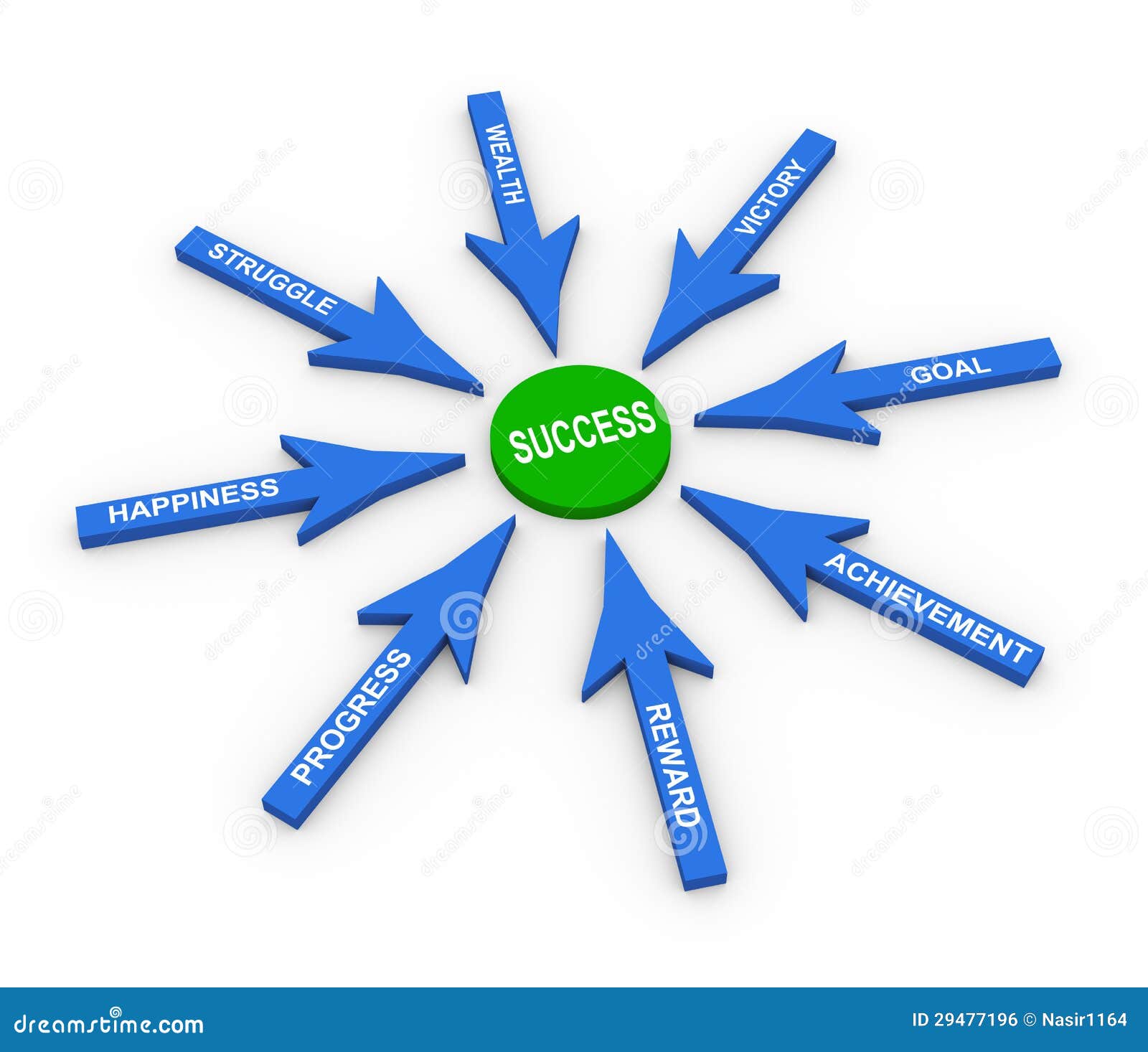 3d Arrows Pointing To Success Stock Illustration - Illustration of ...