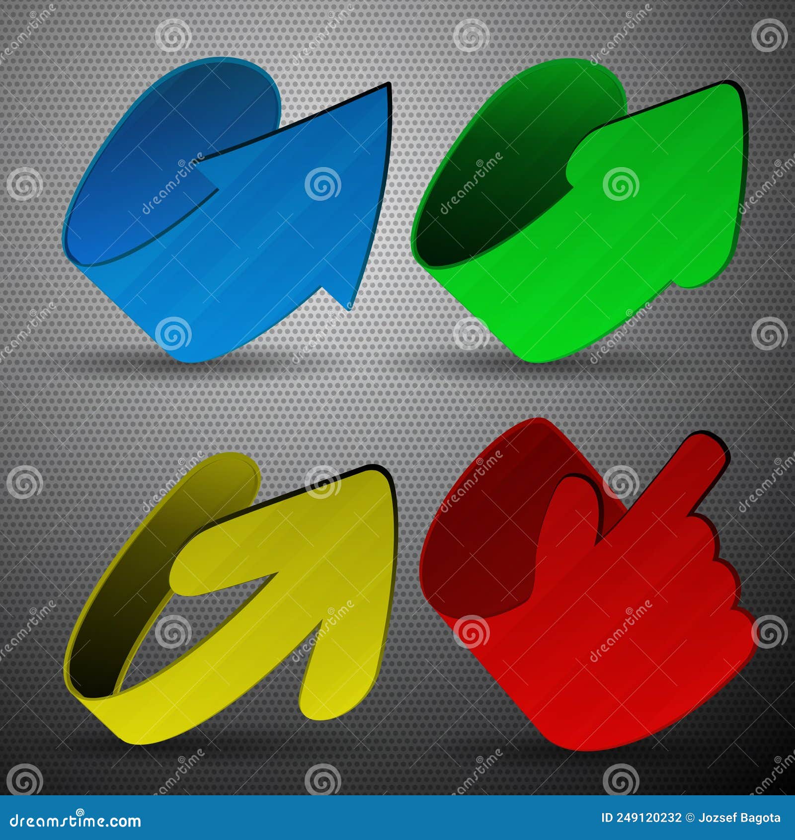 3D Arrows Set stock vector. Illustration of editable - 249120232