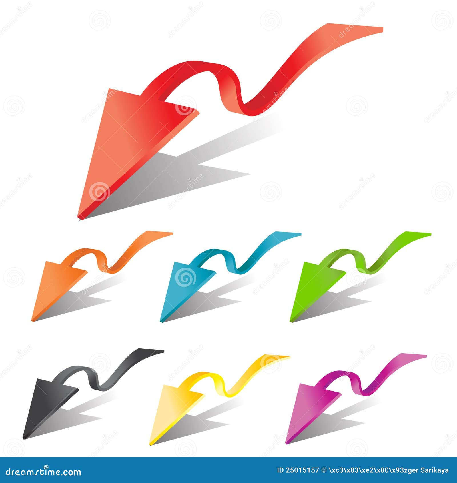 3d arrows set stock illustration. Illustration of pointing - 25015157
