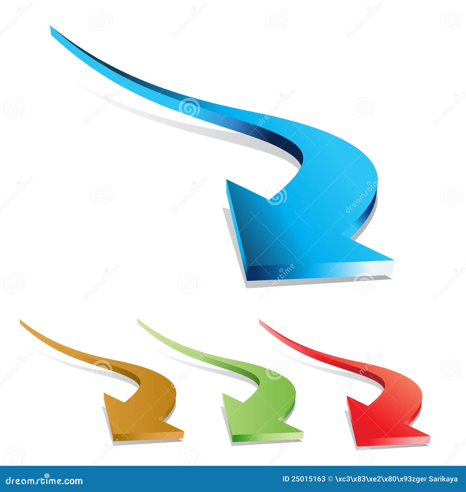 3d arrows set stock illustration. Illustration of green - 25015163