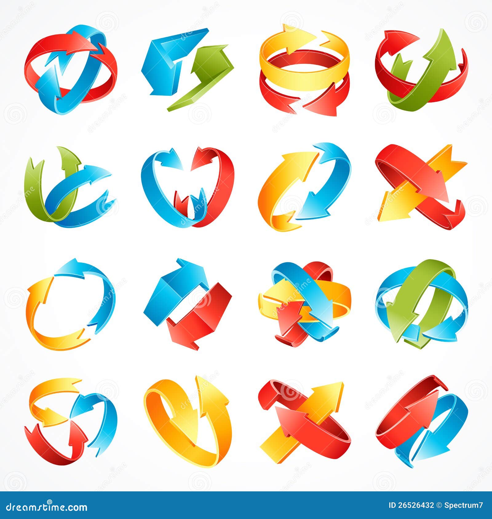 3d Arrows Set. Vector Illustration Stock Vector - Illustration of ...