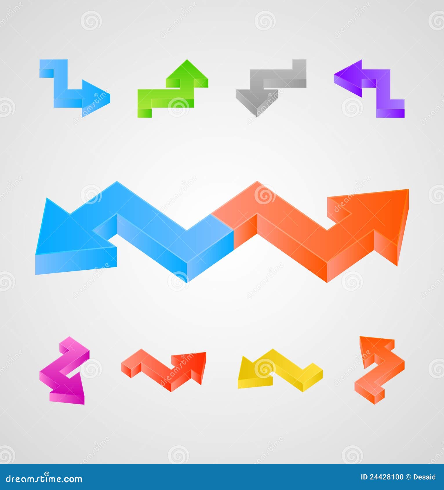 3d arrows vector set stock vector. Illustration of business - 24428100