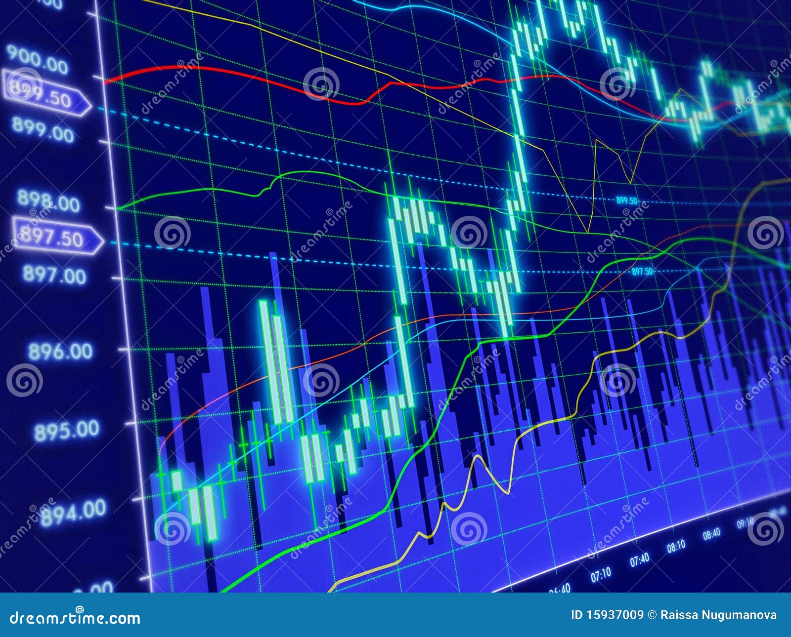 3d Background with Stock Diagram Stock Illustration - Illustration of ...