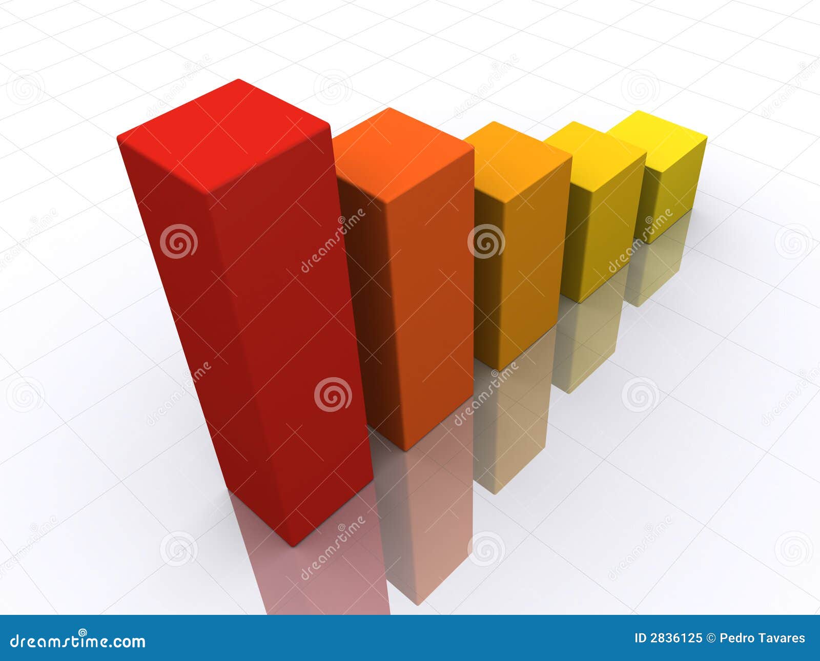 3d Balkendiagramm stock abbildung. Illustration von orange - 2836125