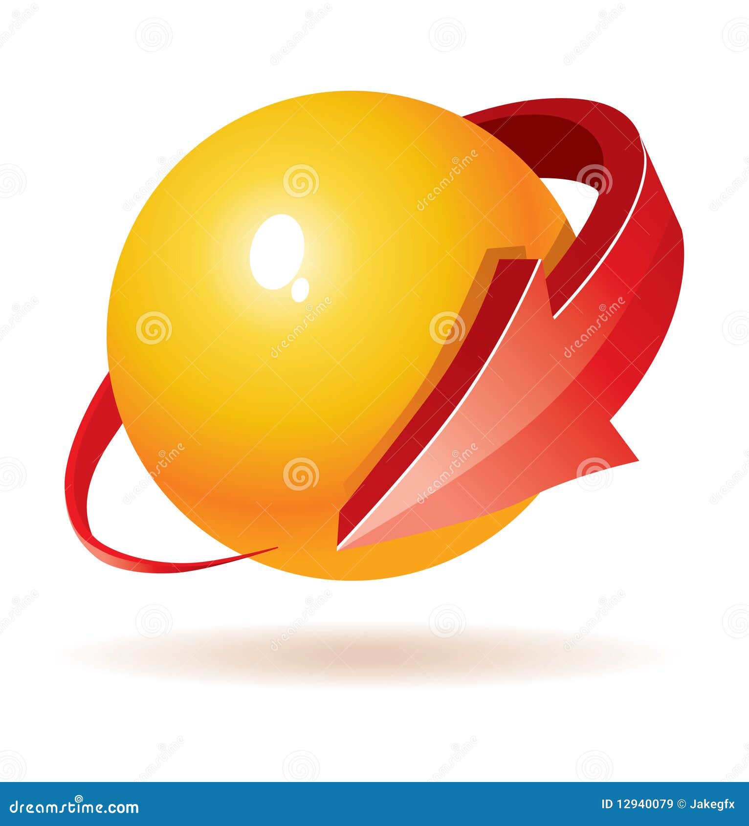 3d Ball with arrows design stock illustration. Illustration of glass ...