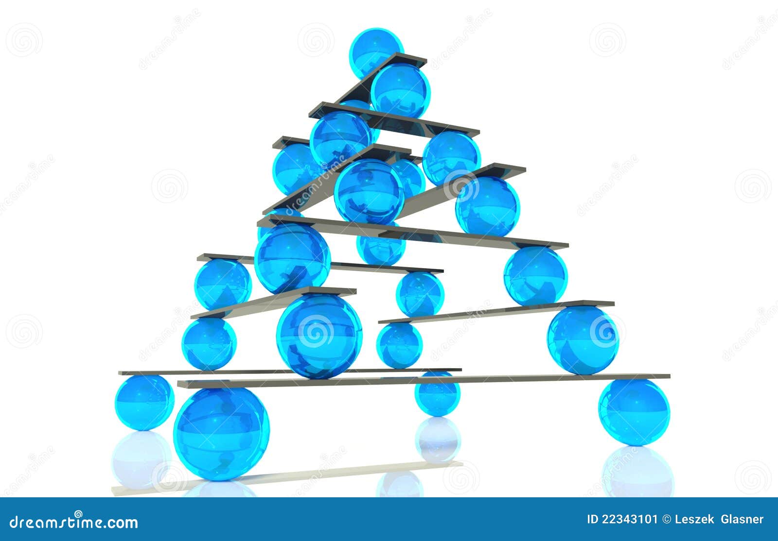 3d Ball Balance and Hierarchy Concept Stock Illustration - Illustration ...