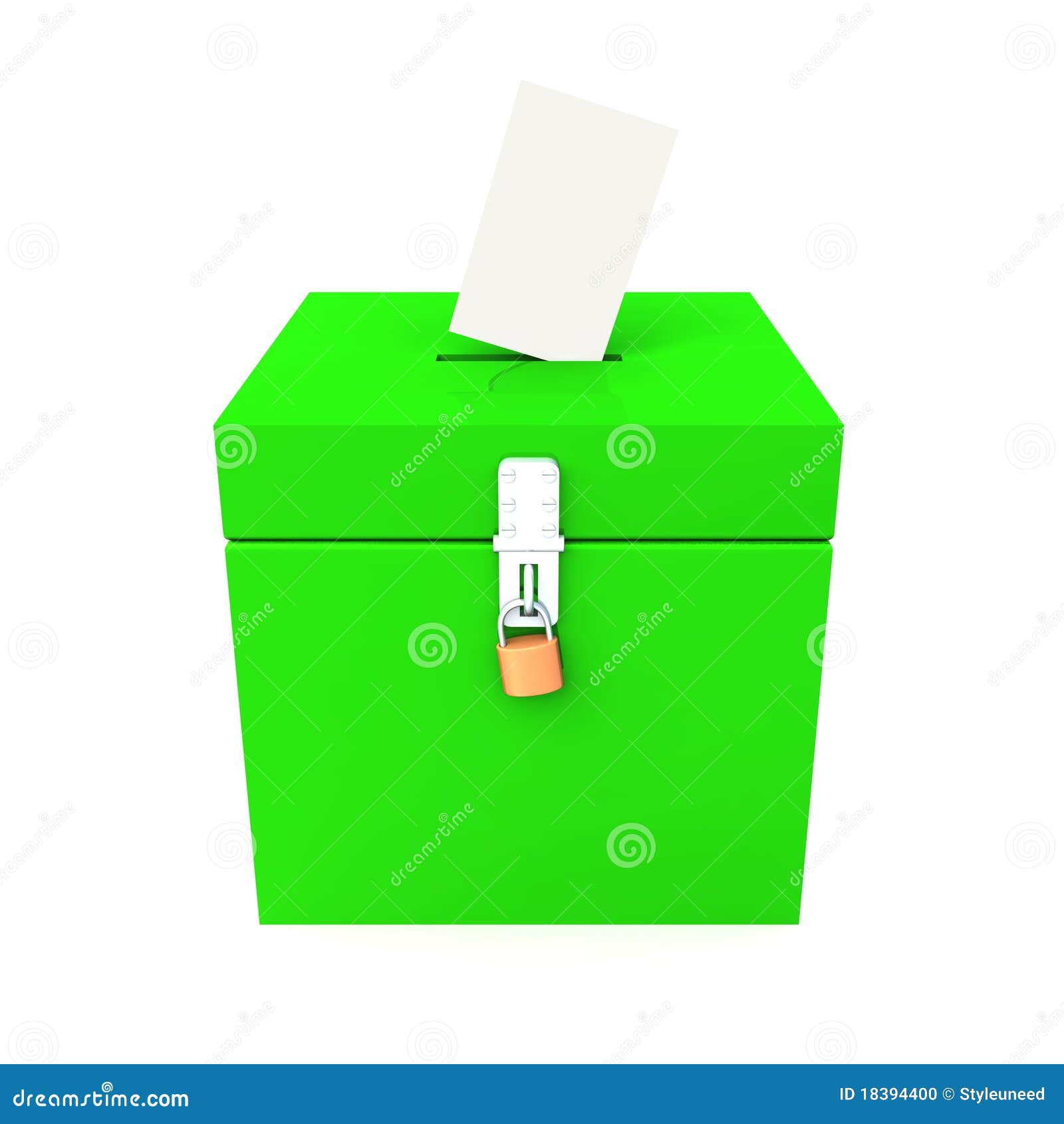 3D Ballot Box green 02 stock illustration. Illustration of concept ...