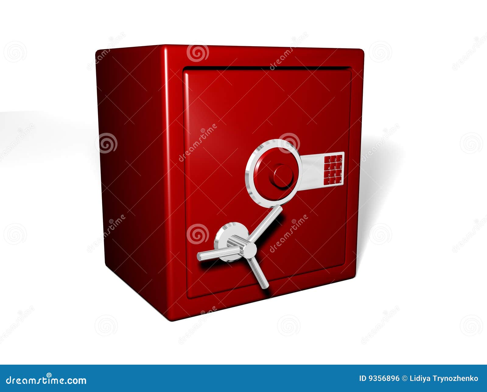 3d bank red safe stock illustration. Illustration of money - 9356896