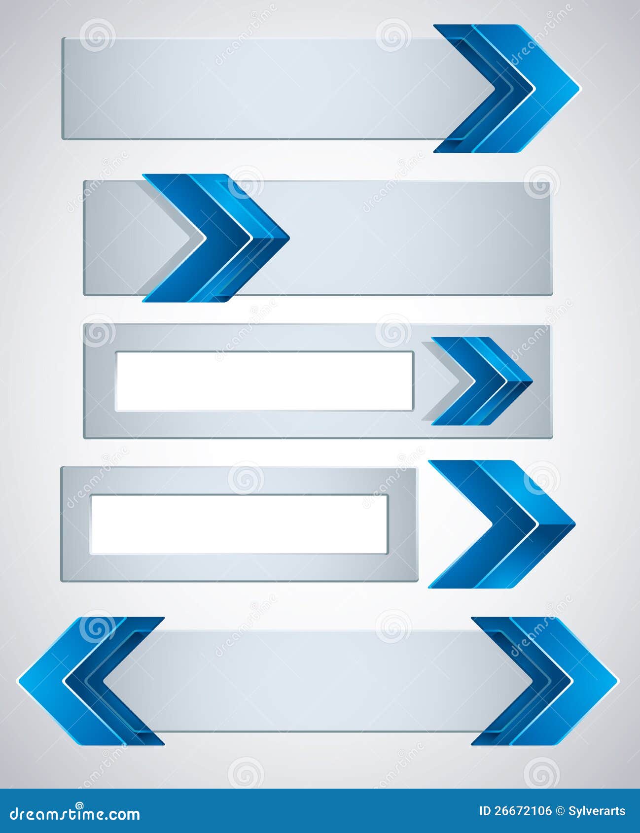 3d Banners with Blue Arrows. Stock Vector - Illustration of elements ...