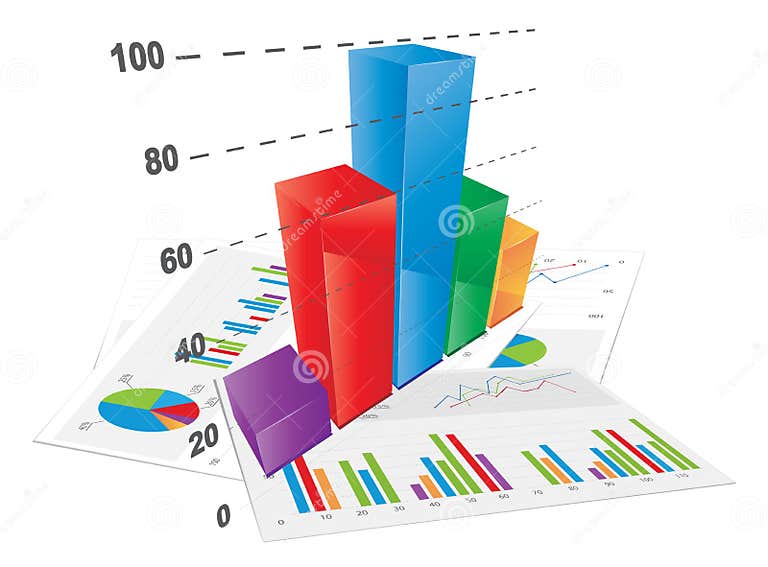 3D Bar Chart stock vector. Illustration of shape, economics - 26266022