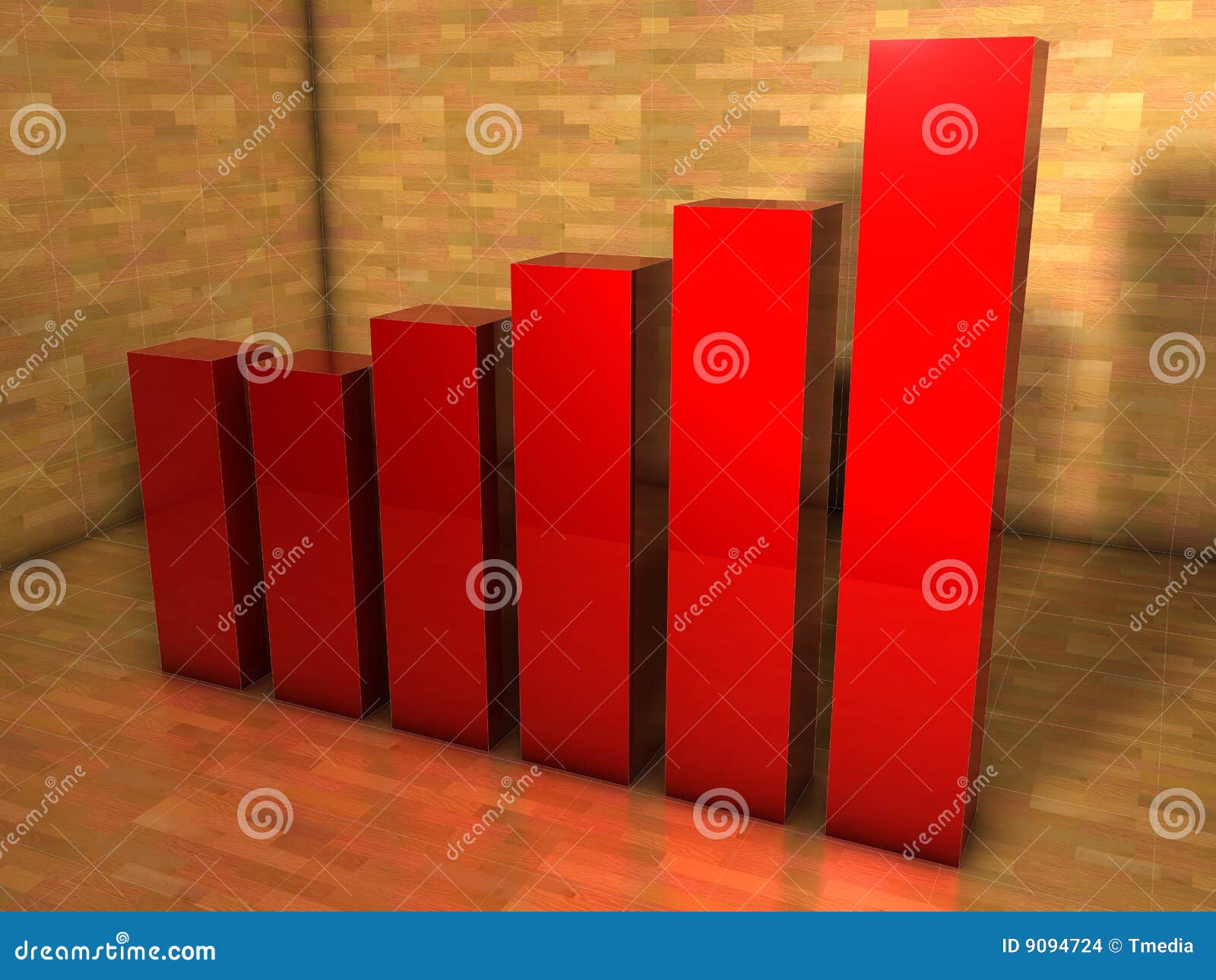 3d bar chart stock illustration. Illustration of progress - 9094724