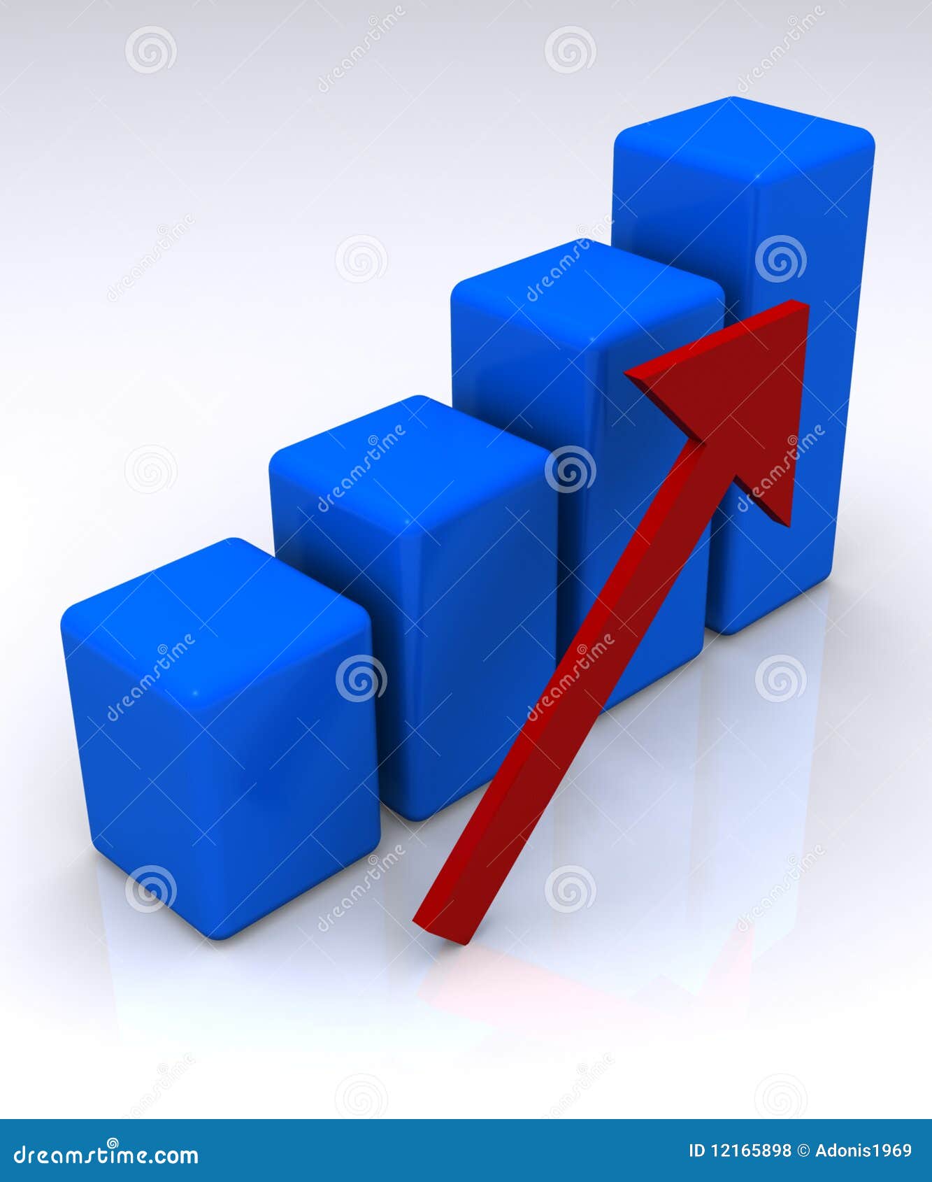 3D Bar Chart Showing Growth Royalty-Free Stock Image | CartoonDealer ...