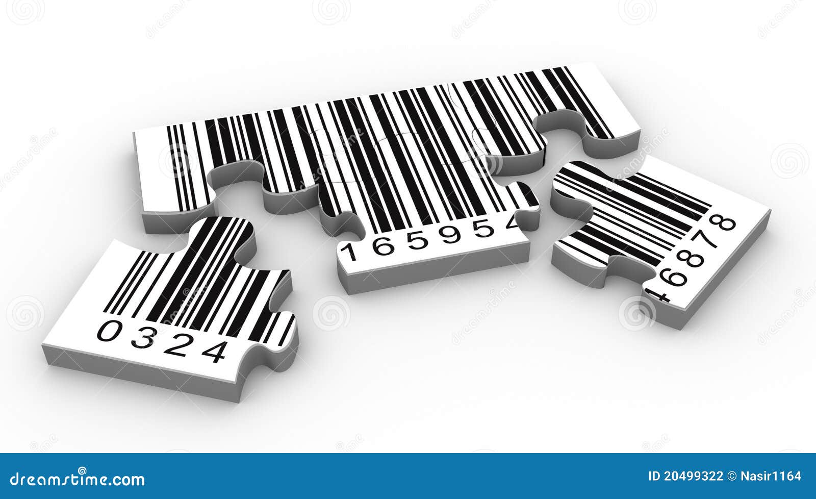 3d barcode puzzle stock illustration. Illustration of game - 20499322