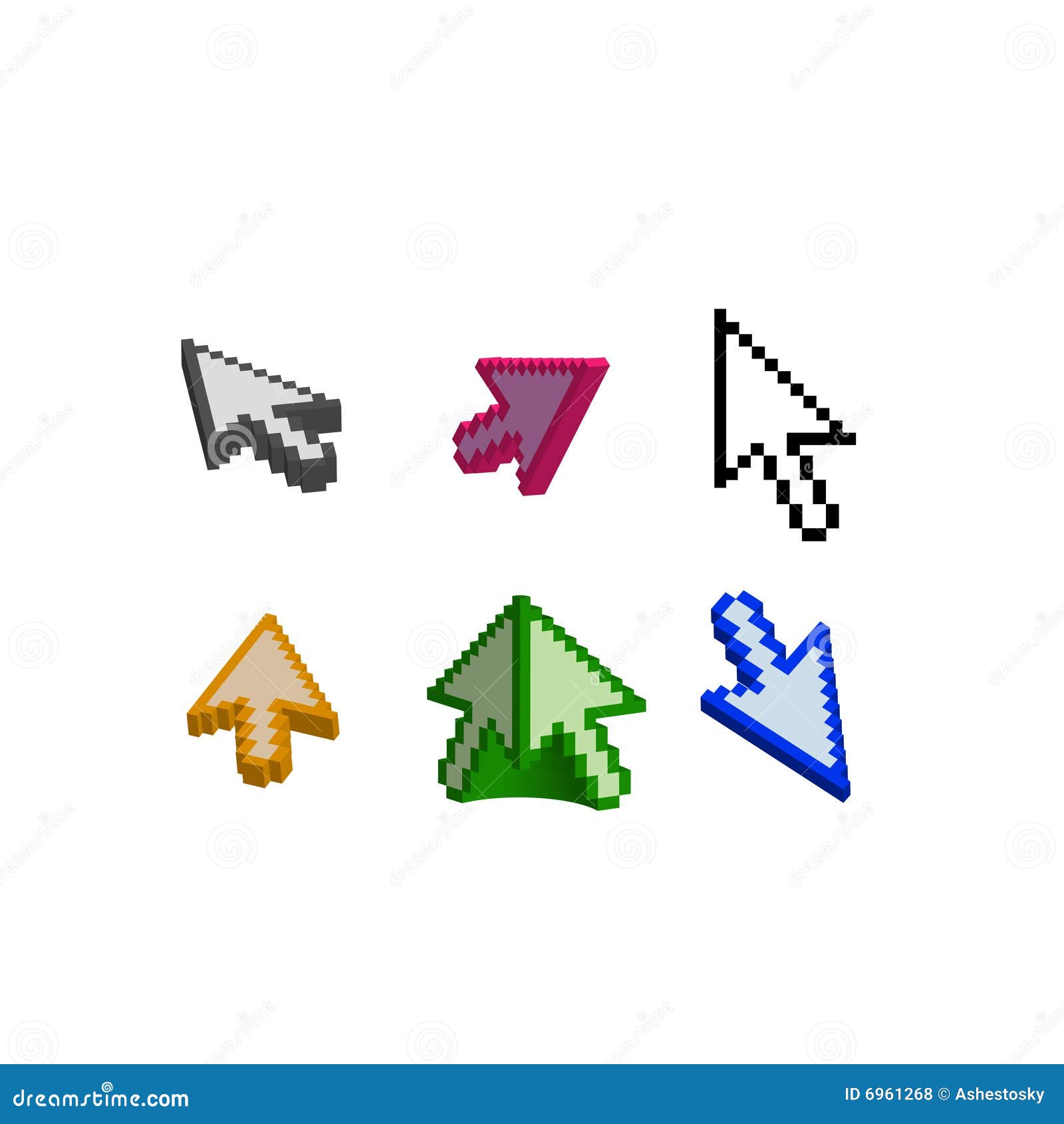 3D and basic cursor arrow stock vector. Illustration of pointing - 6961268