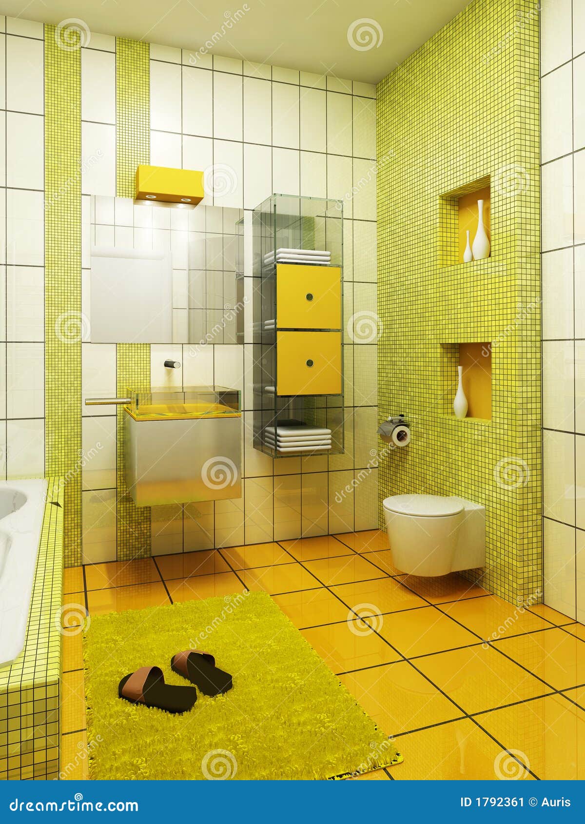 3d bathroom rendering stock illustration. Illustration of inlay - 1792361
